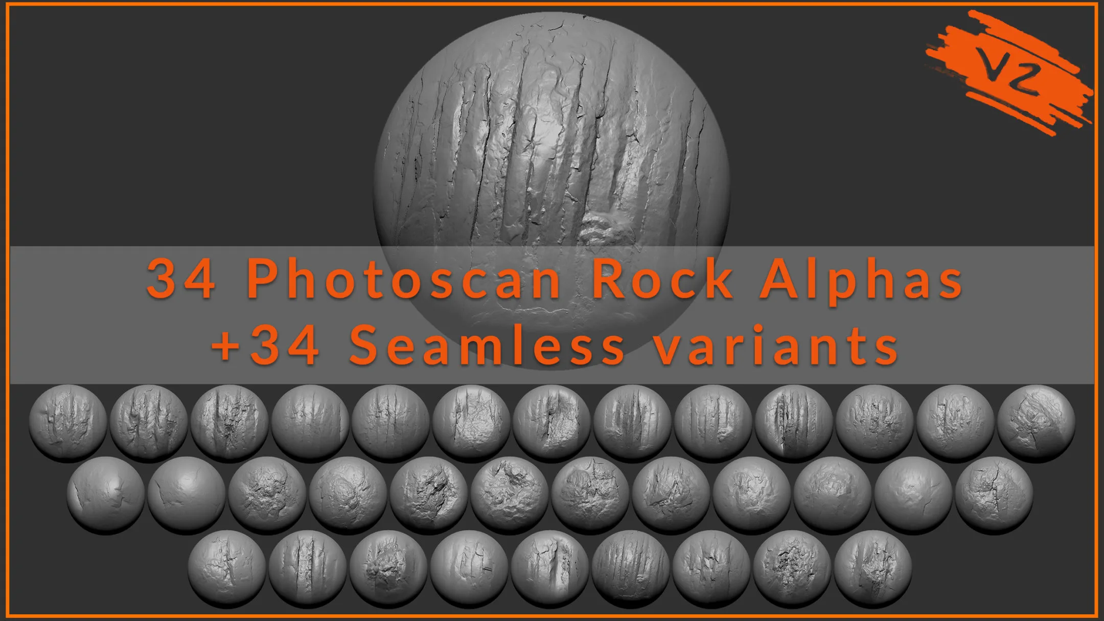 ZBrush Cliff/Rock Alphas & Tileable - FlippedNormals