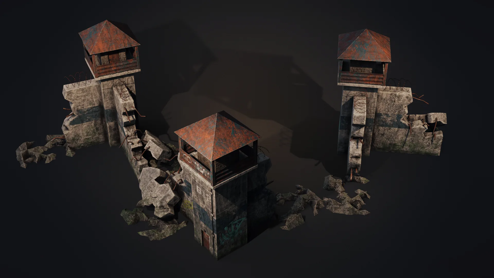 Prison Tower Low-Poly 3D Model - FlippedNormals
