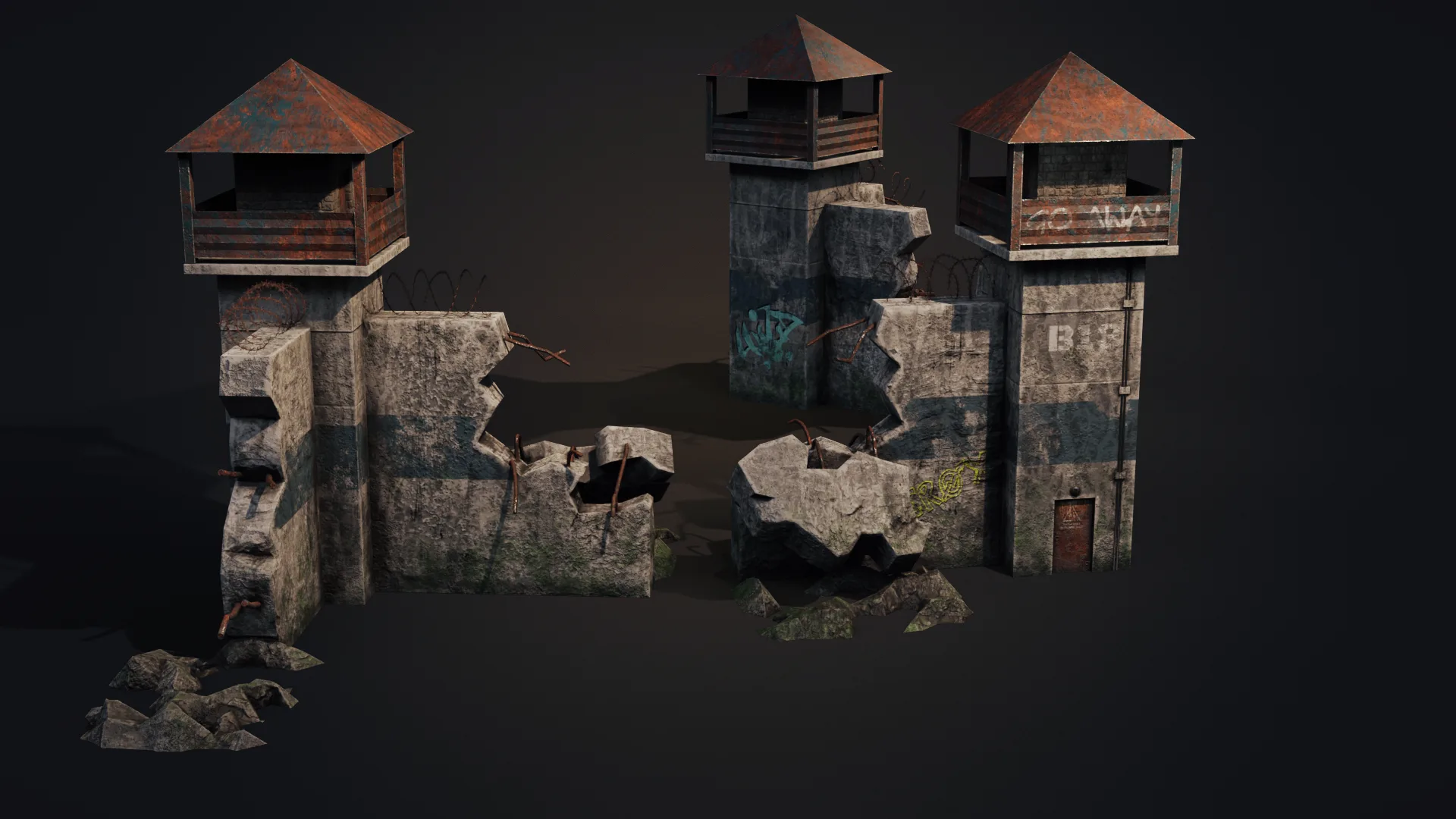 Prison Tower Low-Poly 3D Model - FlippedNormals