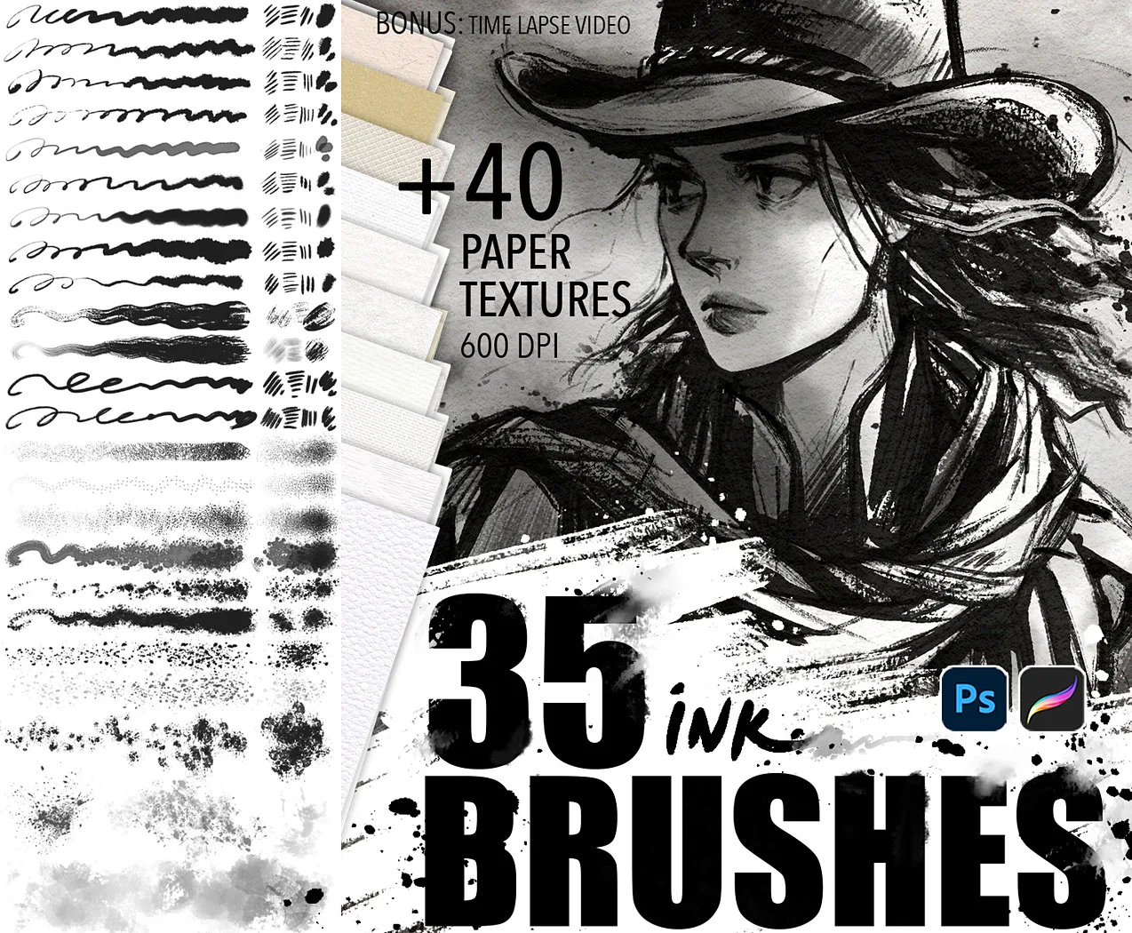 INK Brushes + Paper Textures - FlippedNormals