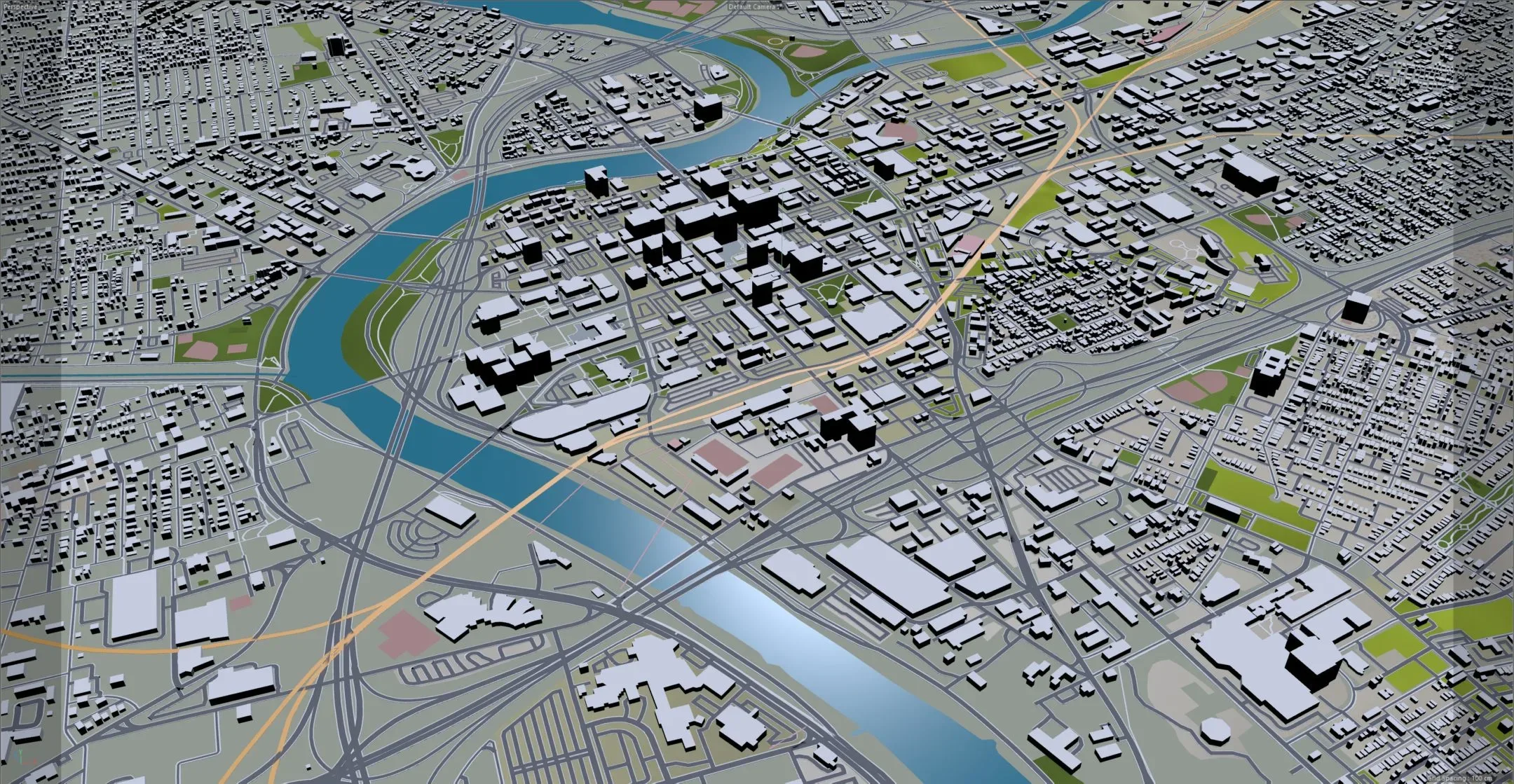 Dayton City Ohio 3D Model 60KM - FlippedNormals
