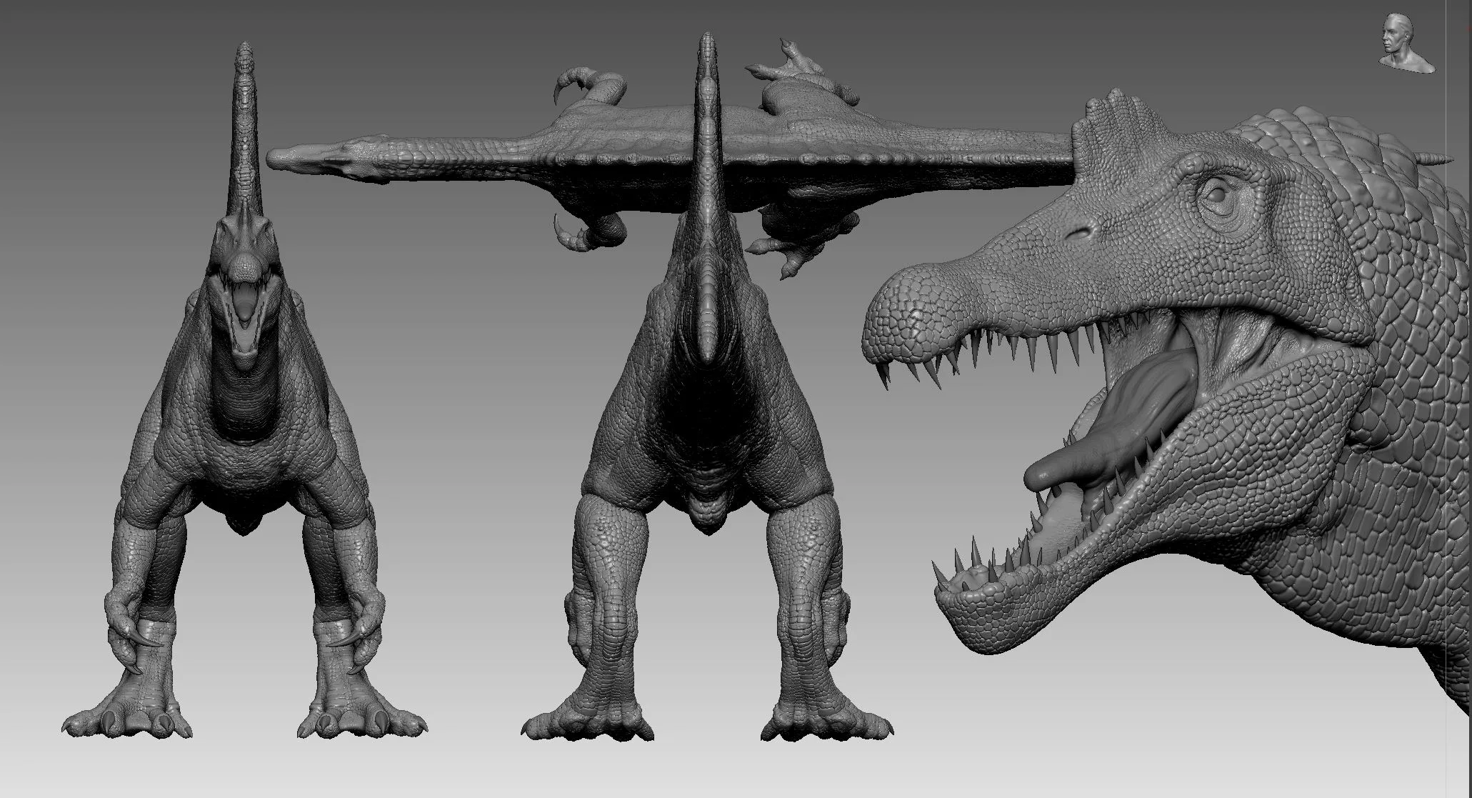 Spinosaurus Zbrush Model - FlippedNormals