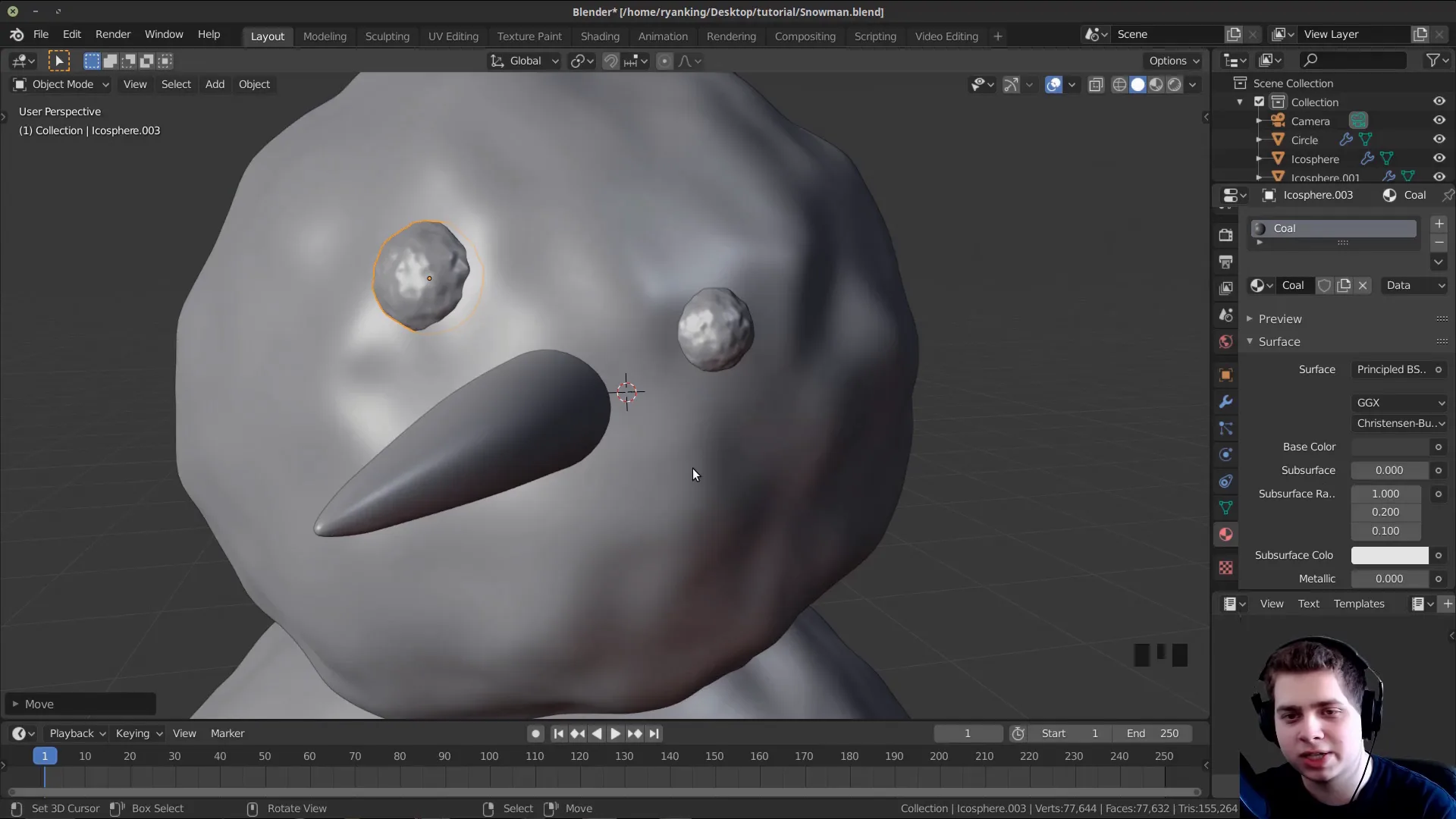 Winter Snowman Scene (Blender Tutorial) - FlippedNormals