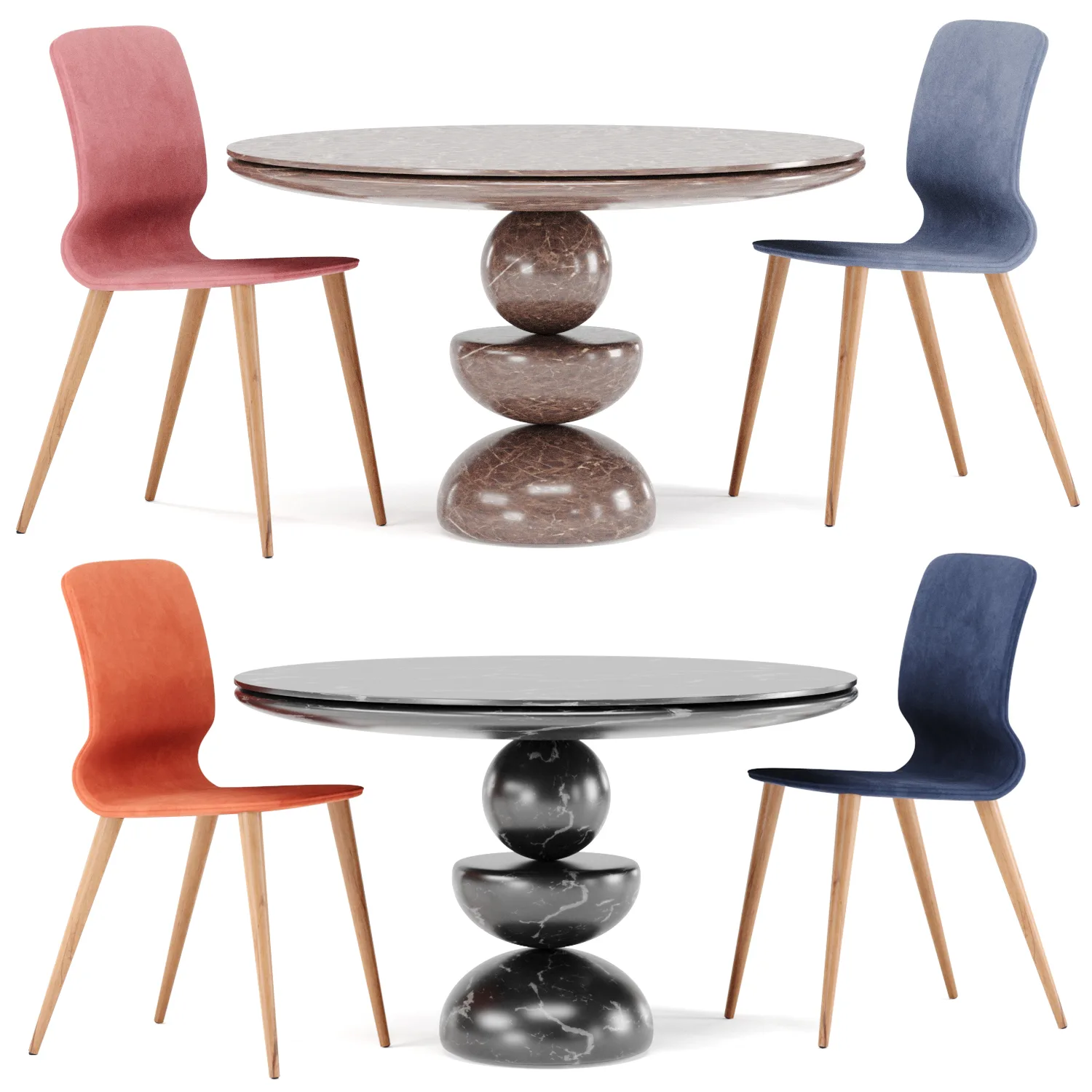 Dining Set 4 - By Marble table - FlippedNormals