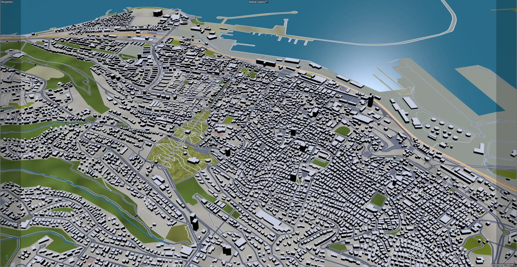 Haifa City Israel 3D Model 20KM - FlippedNormals