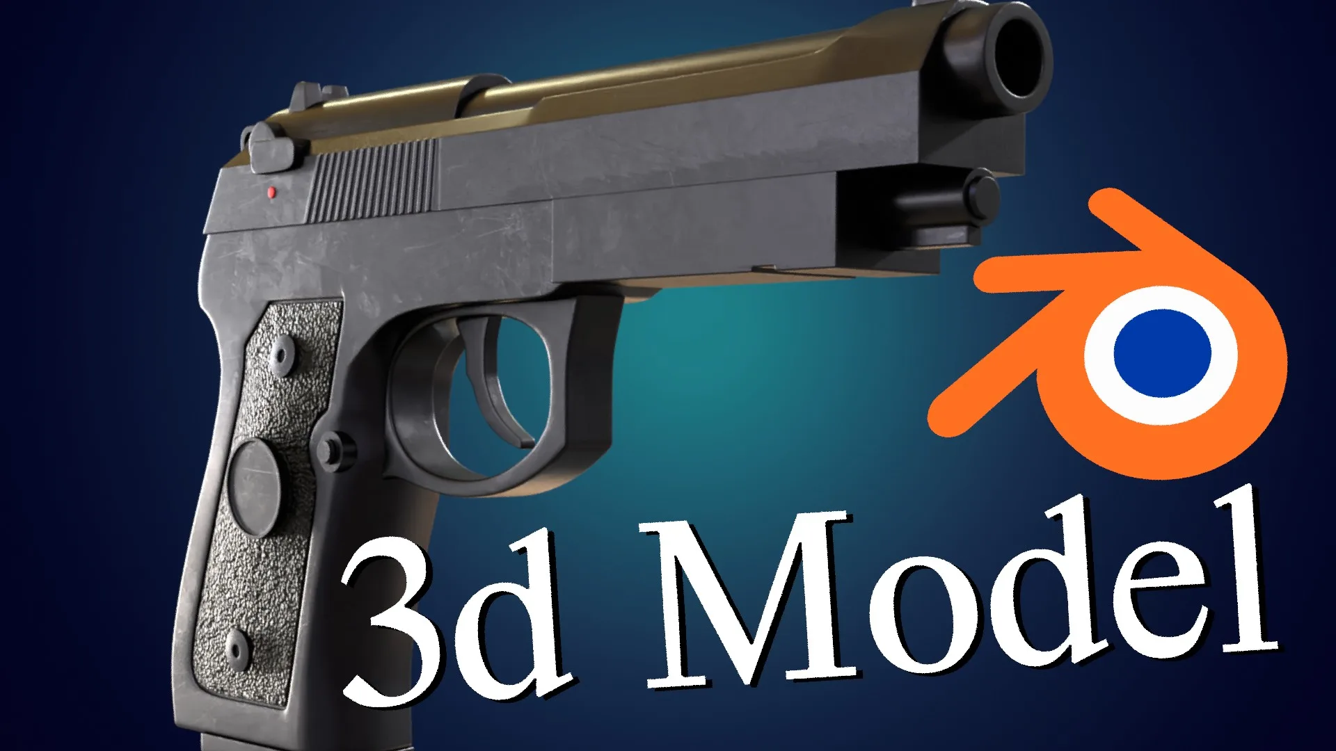 Beretta M9 Pistol (Blender 3d Model) - FlippedNormals