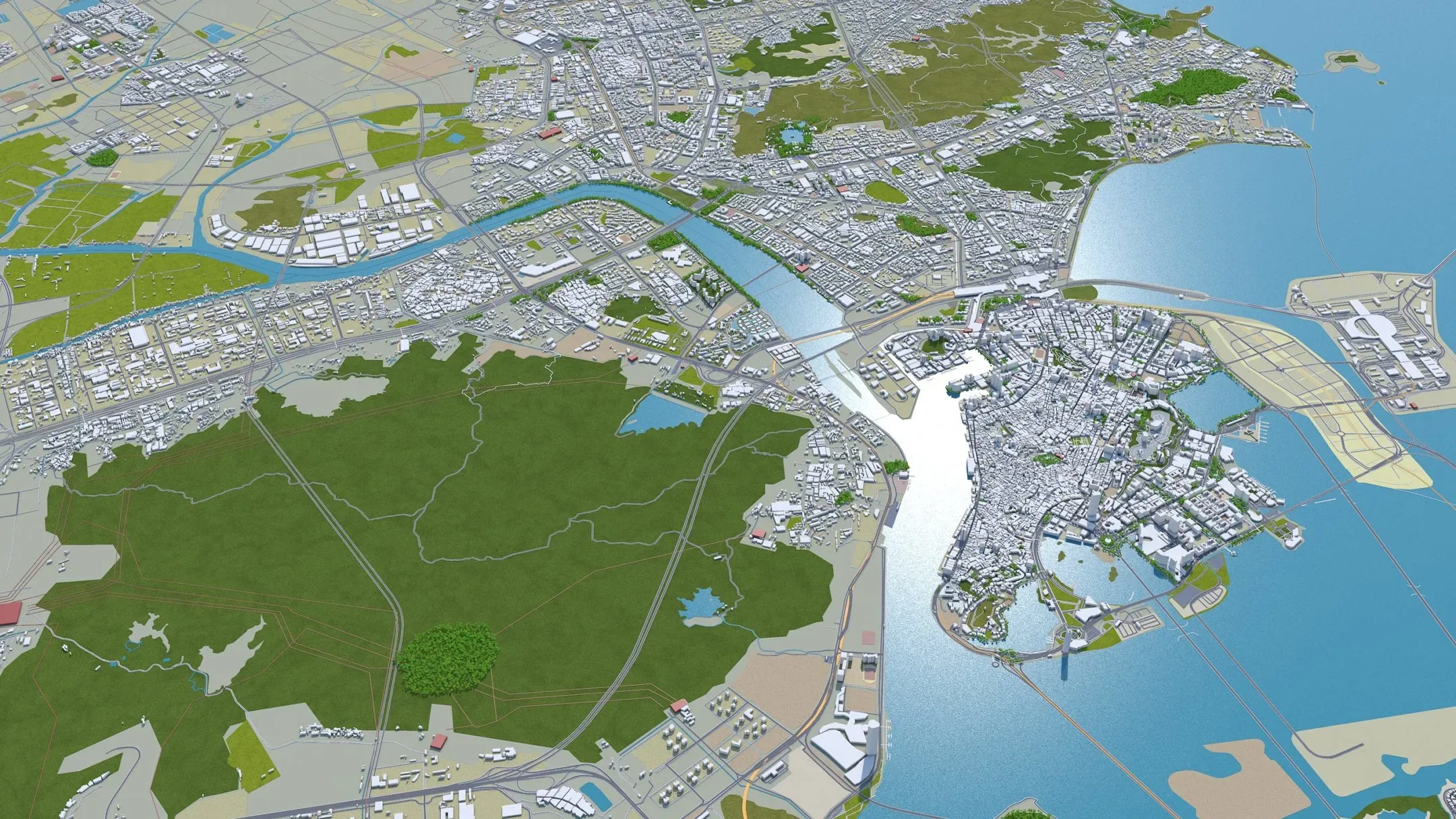 Macau City China 3D Model 30KM - FlippedNormals