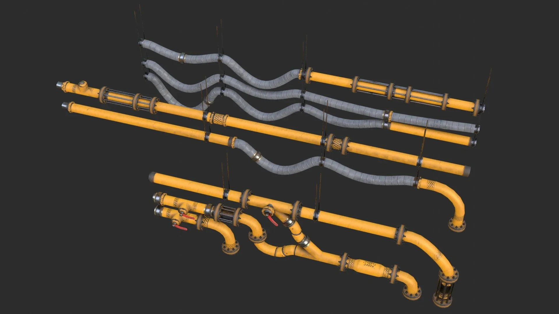 Modular Pipes - Industrial Painted - FlippedNormals