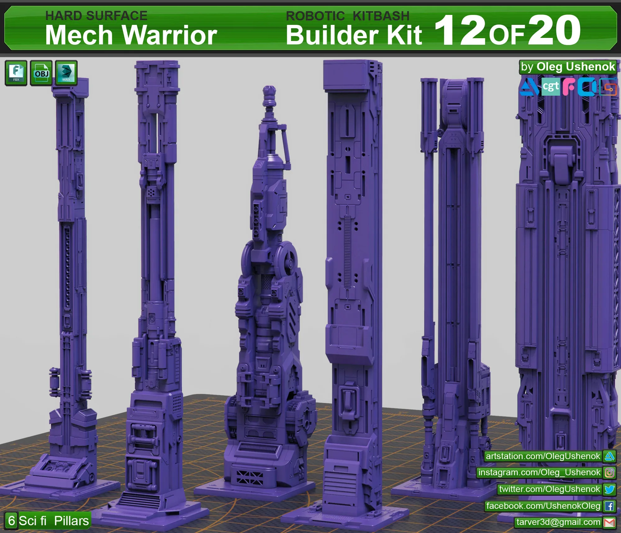 Mech Warrior Hard Surface Kitbash - FlippedNormals