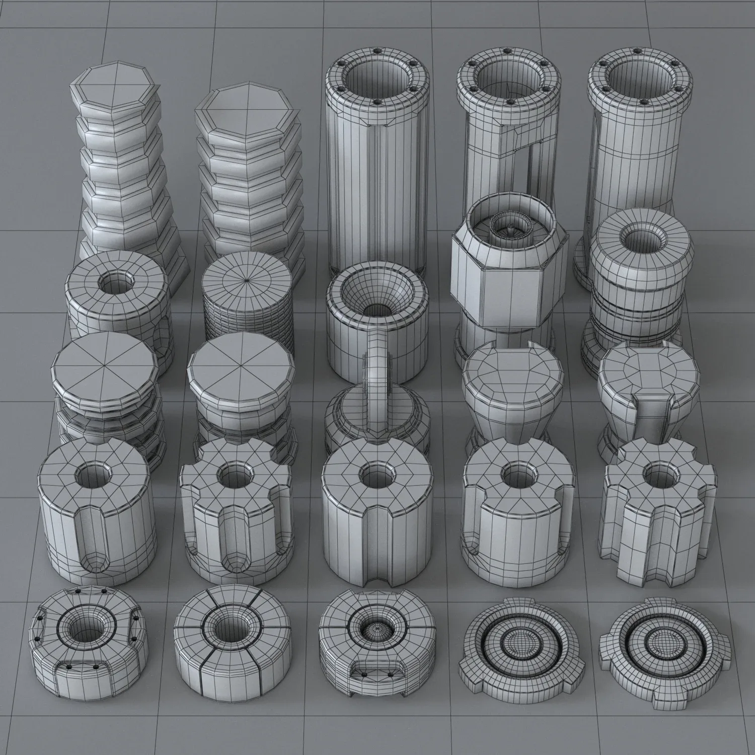 Hard Surface Kitbash Pack 02 - FlippedNormals