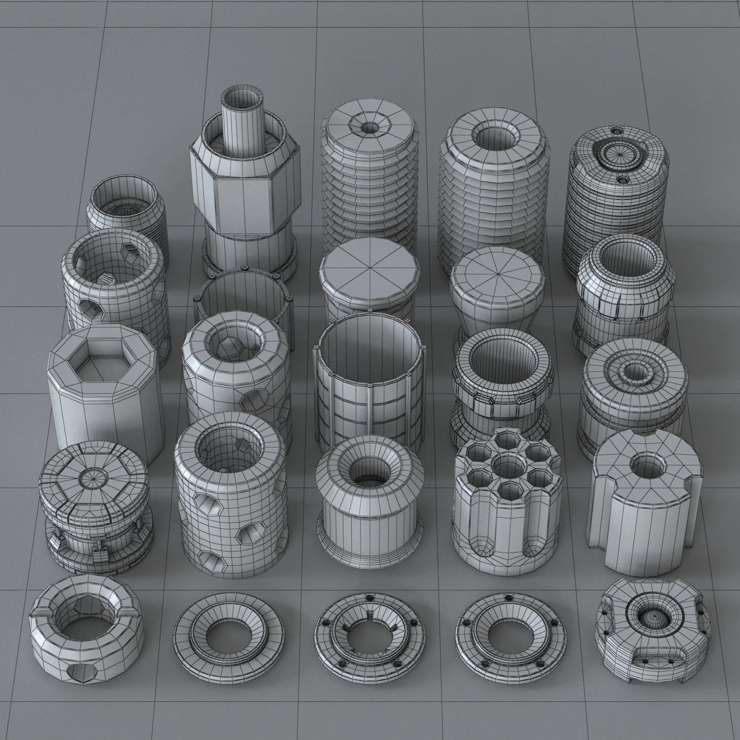 Hard Surface Kitbash Pack 02 - FlippedNormals
