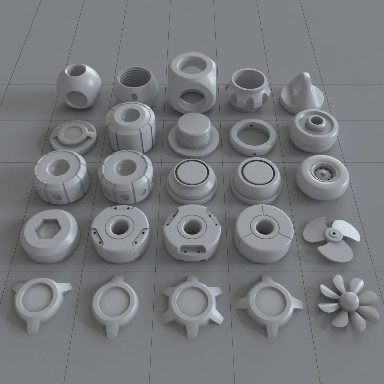 Hard Surface Kitbash Pack 02 - FlippedNormals