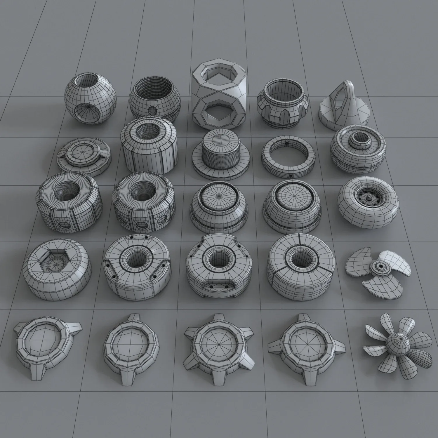 Hard Surface Kitbash Pack 02 - FlippedNormals