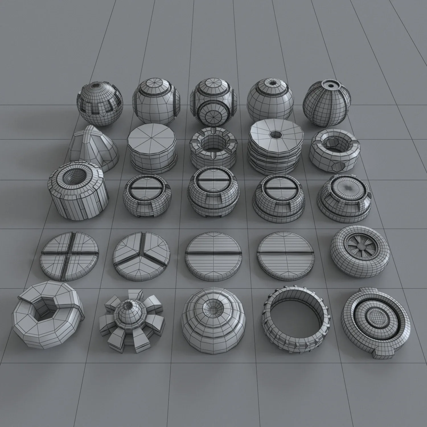 Hard Surface Kitbash Pack 02 - FlippedNormals
