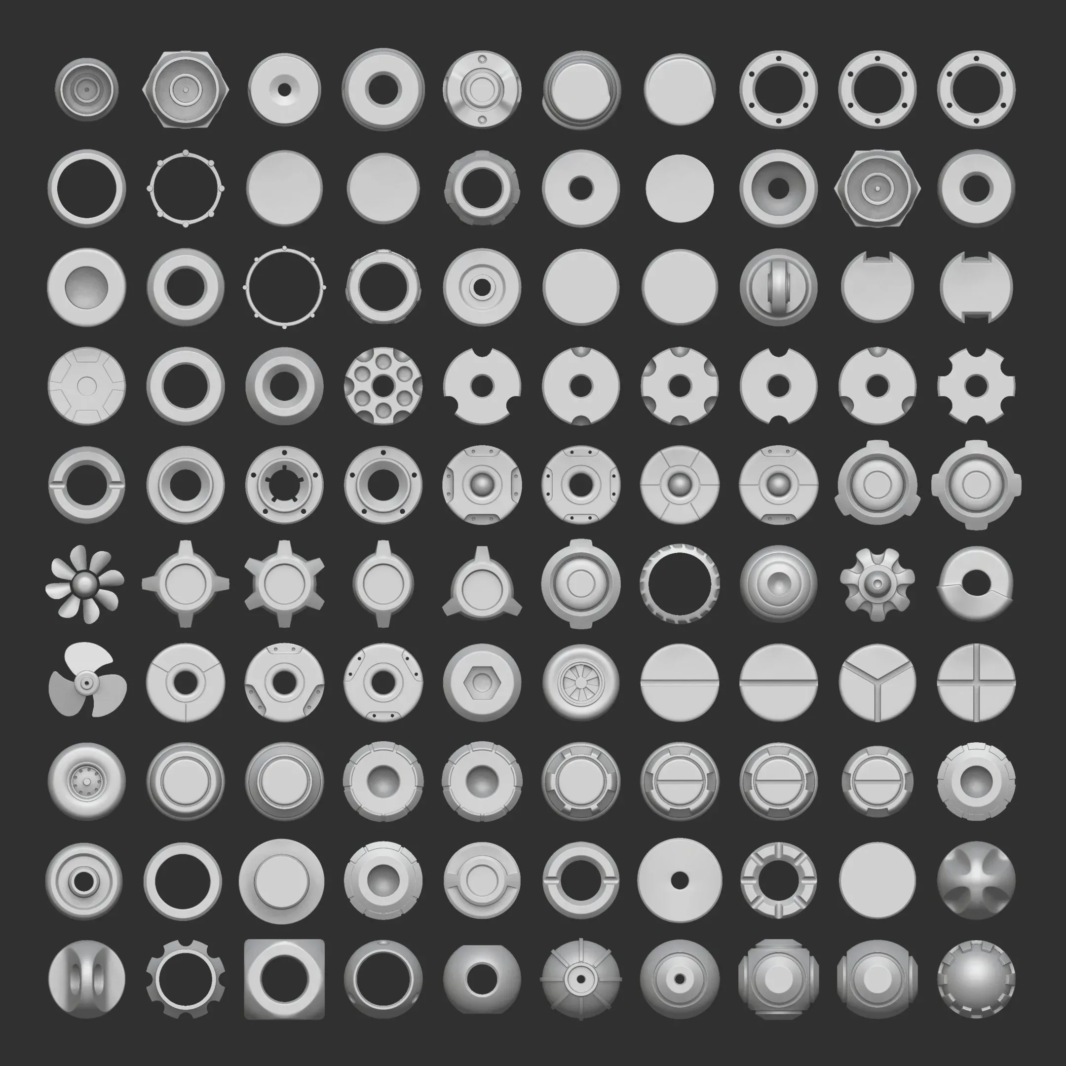 Hard Surface Kitbash Pack 02 - FlippedNormals