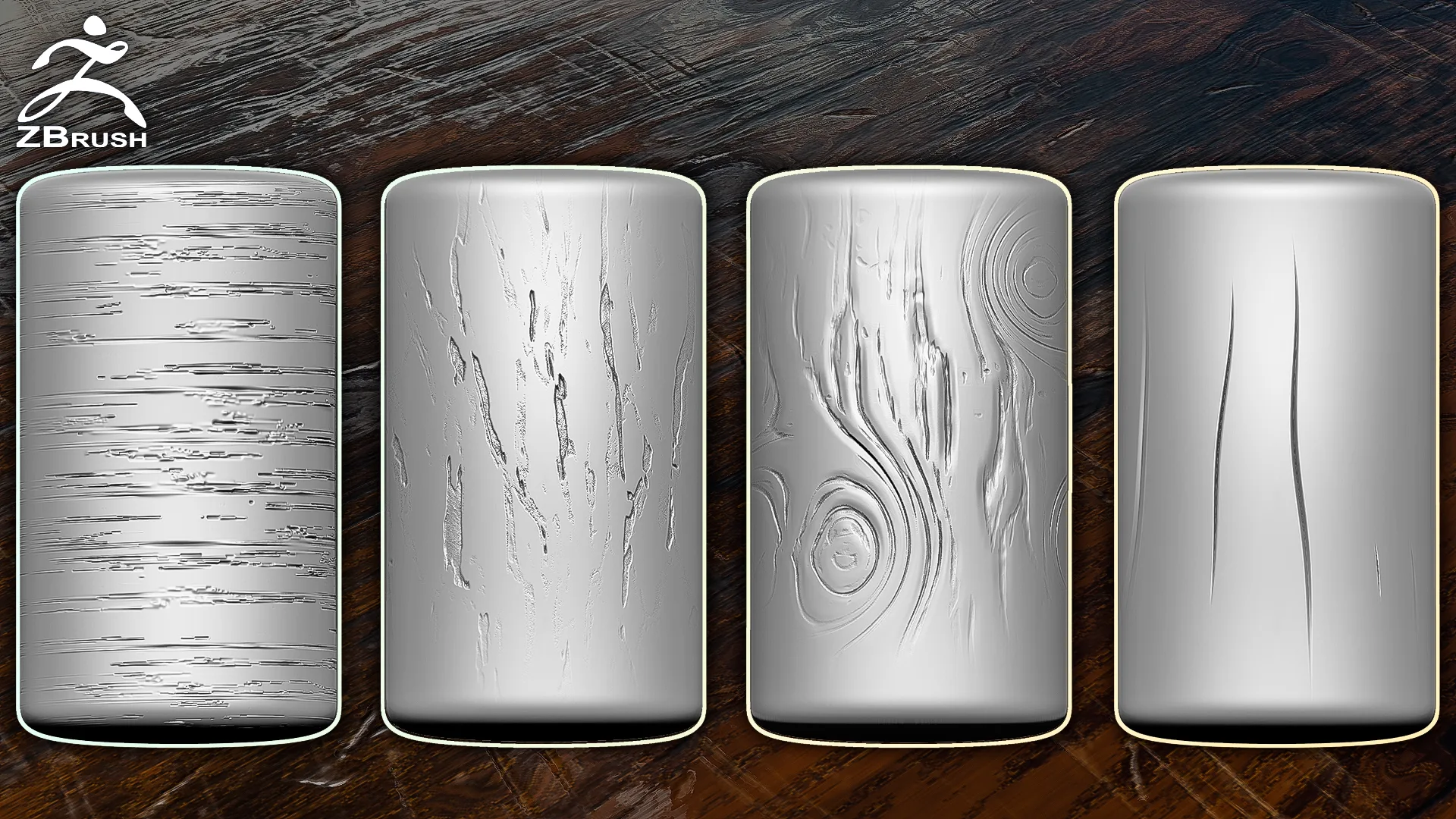 Wood & Bark Brushes for ZBrush - FlippedNormals