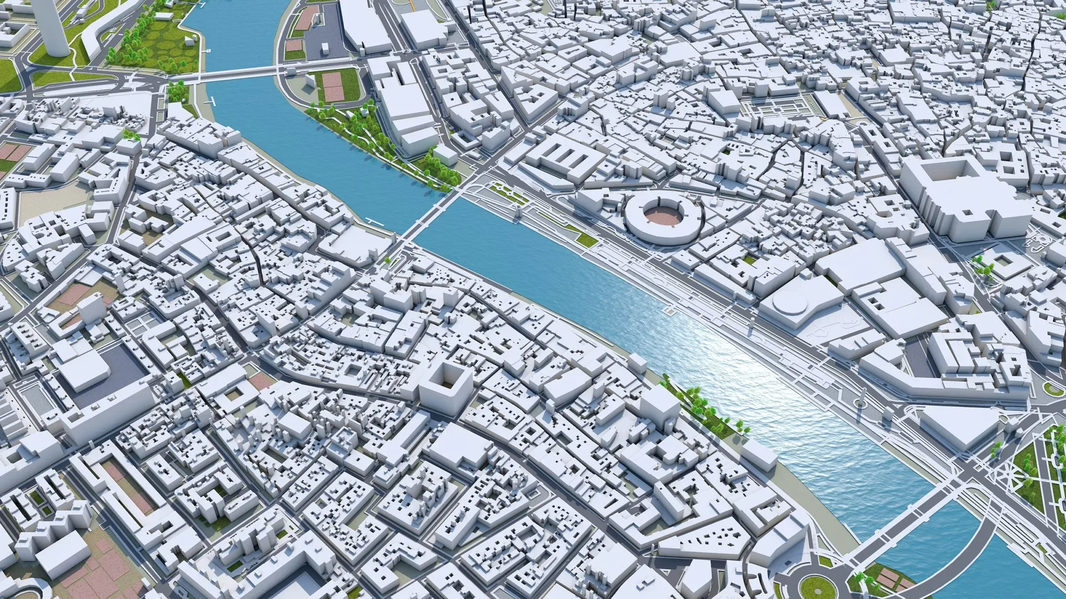 Sevilla City Spain 3D Model 40KM - FlippedNormals