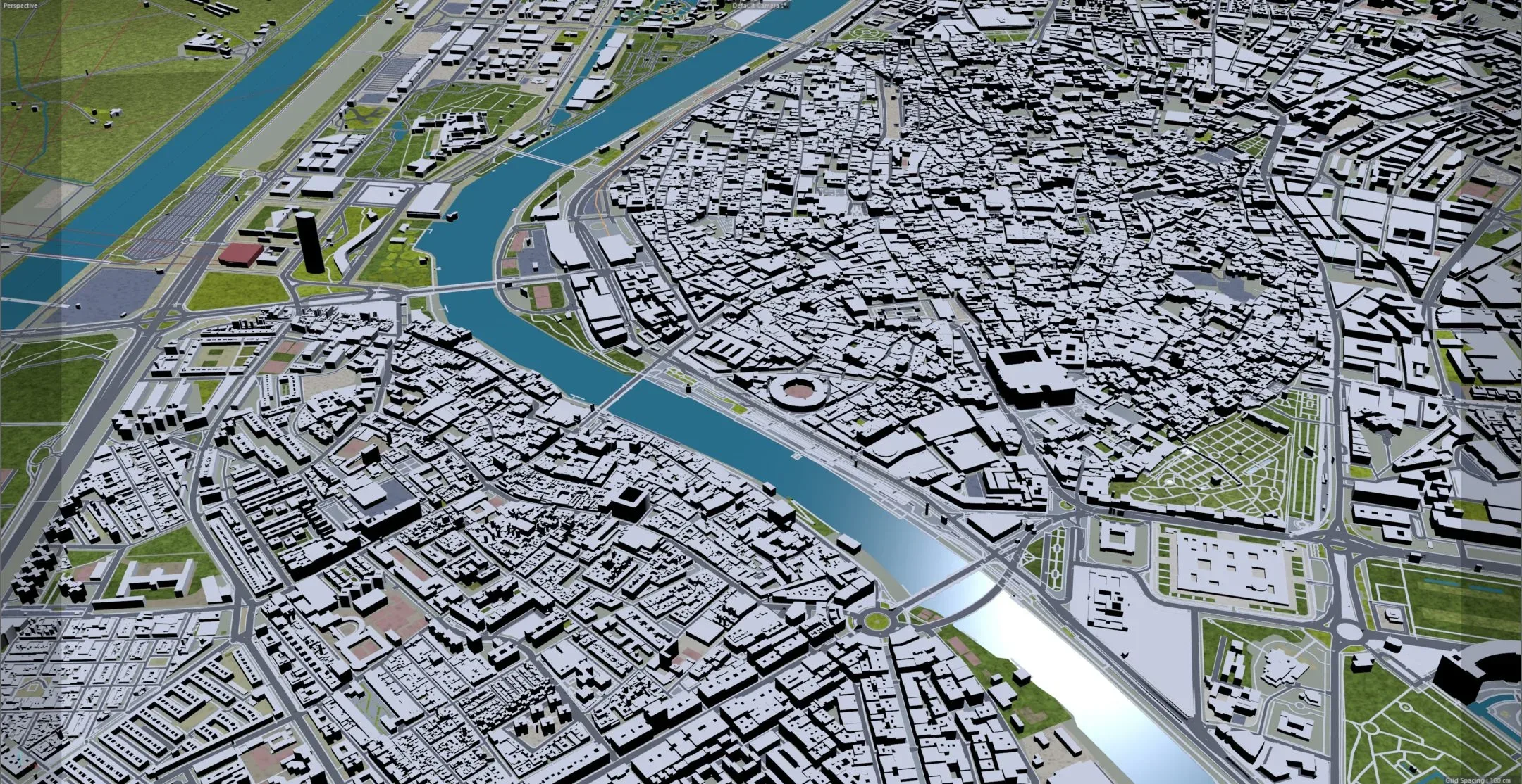 Sevilla City Spain 3D Model 40KM - FlippedNormals