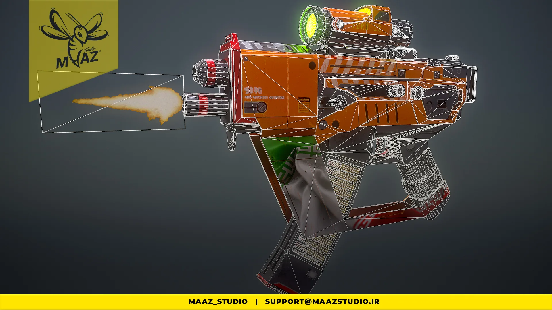 Game Ready Sci-Fi Sub-Machine Gun - FlippedNormals