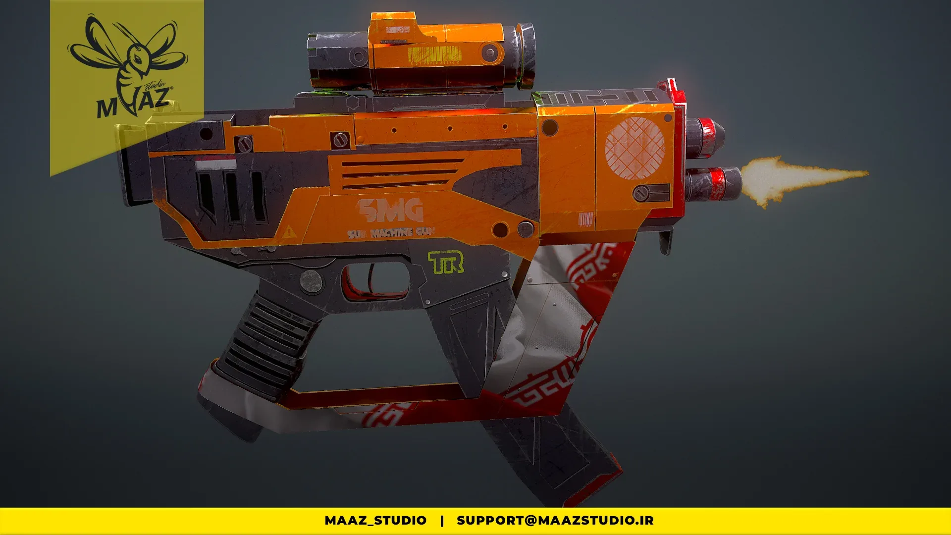 Game Ready Sci-Fi Sub-Machine Gun - FlippedNormals