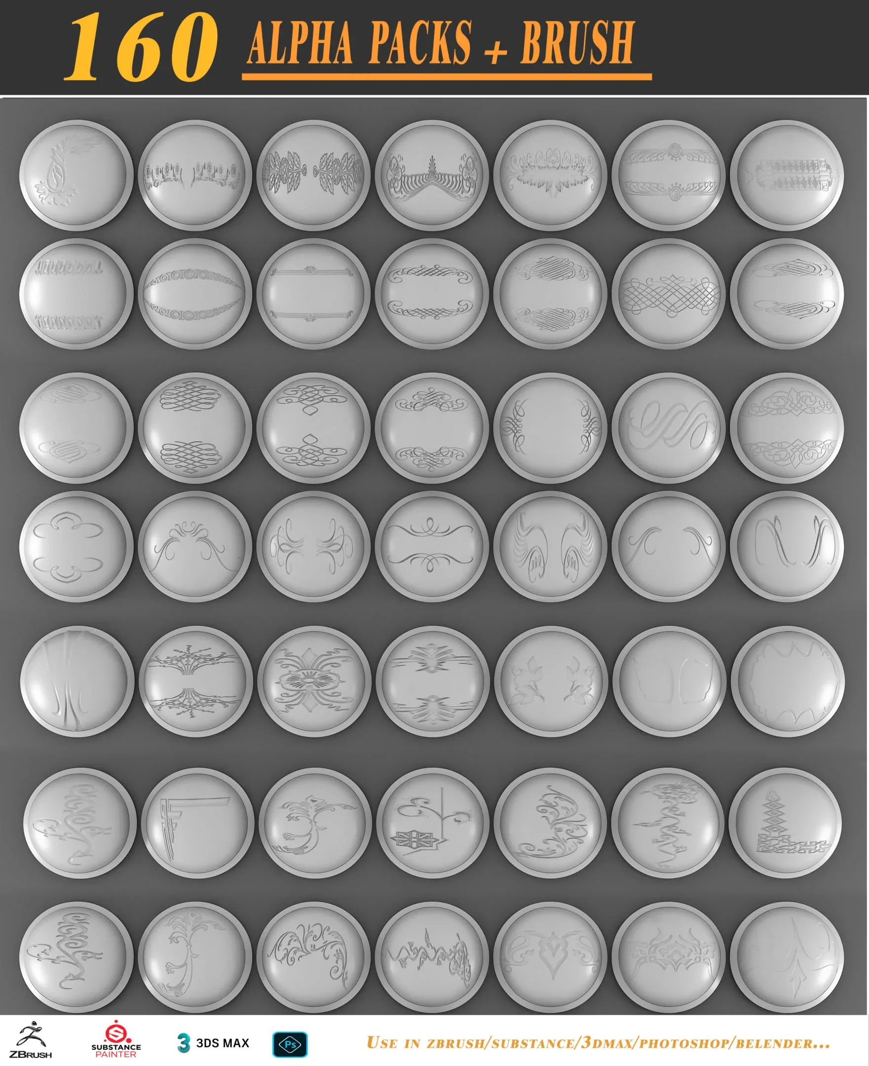 160 Alpha Pack & Brush - FlippedNormals