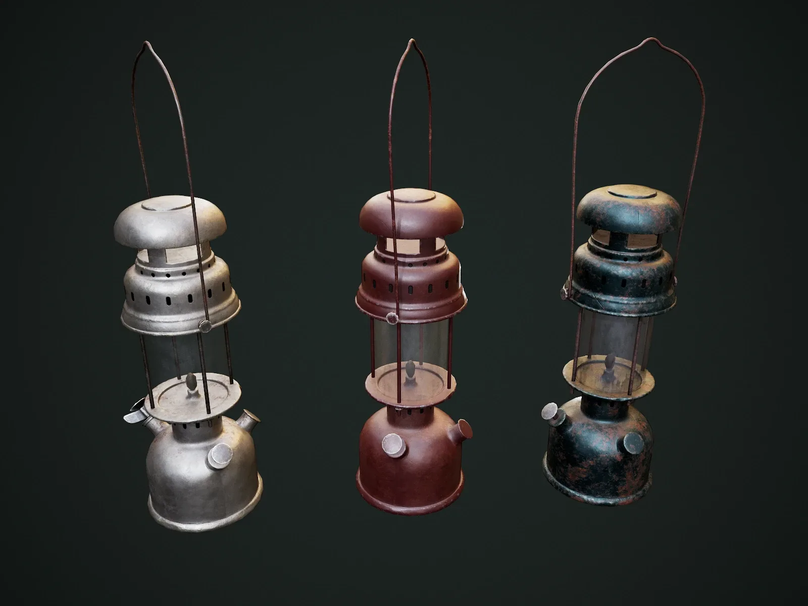 Gas Lamp with 3 Textures and 3 - FlippedNormals