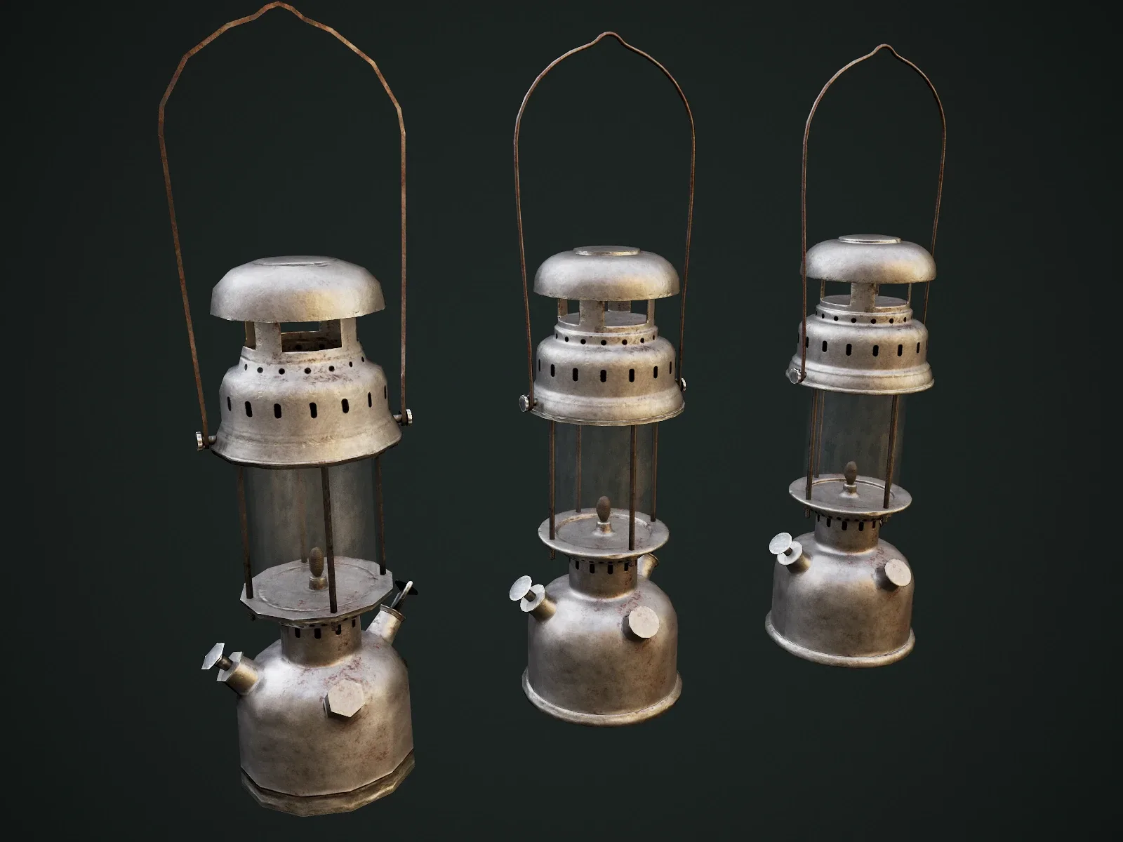 Gas Lamp with 3 Textures and 3 - FlippedNormals