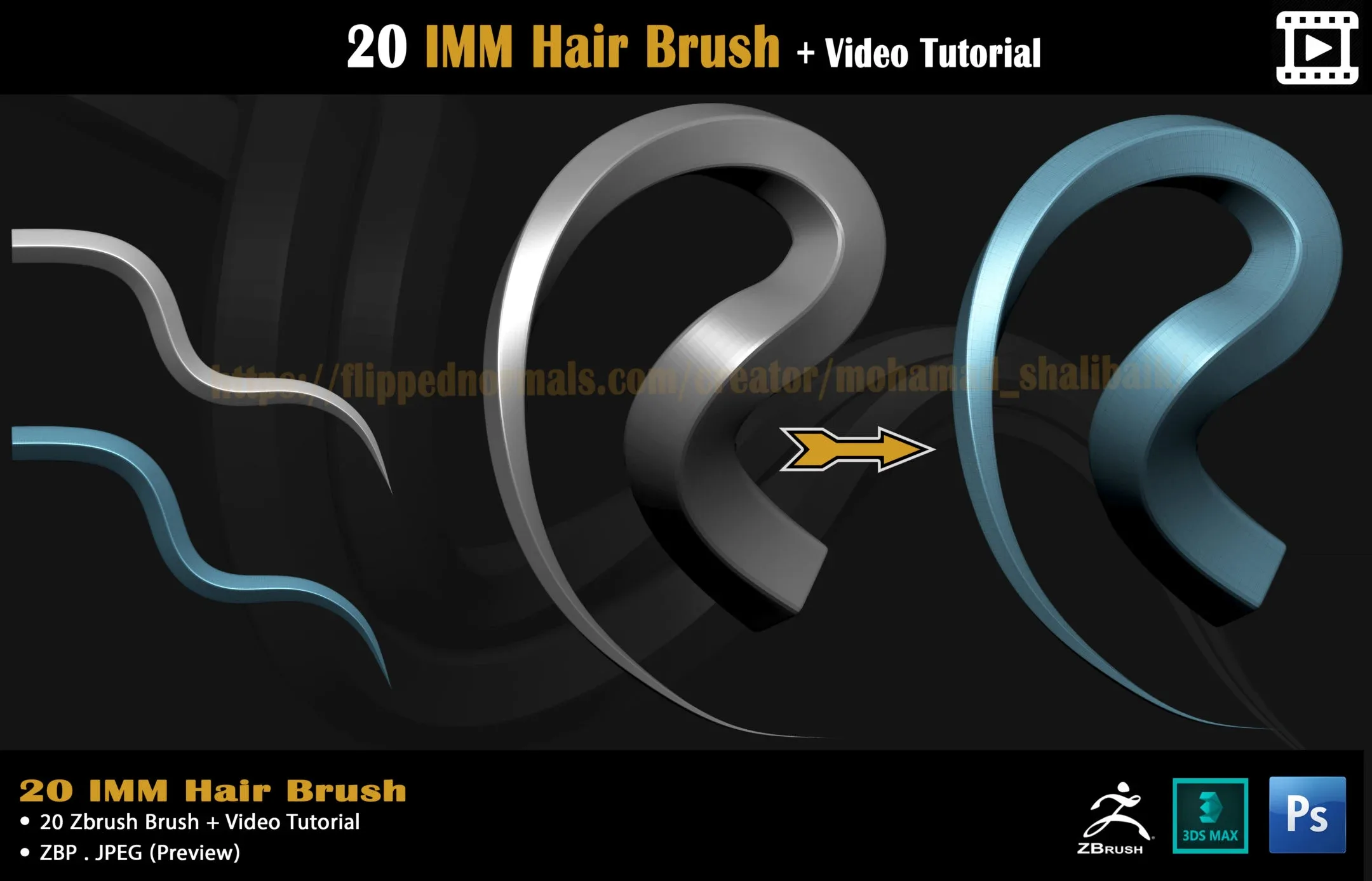 20 IMM Hair Brush + Video Tutorial - FlippedNormals