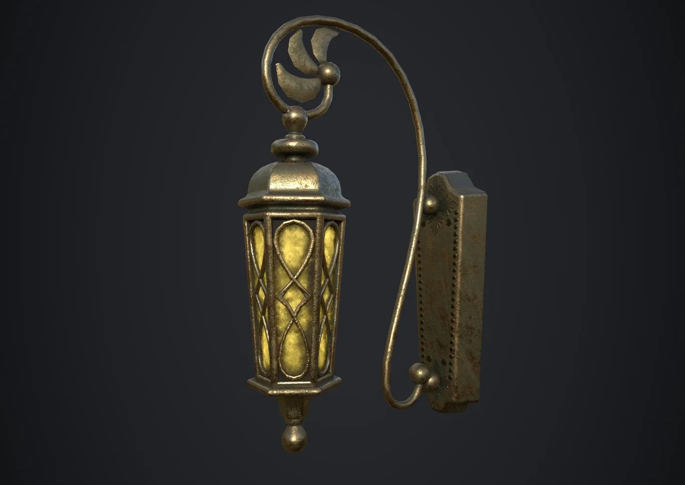 Wall Lamp with 3 Textures and 3 - FlippedNormals