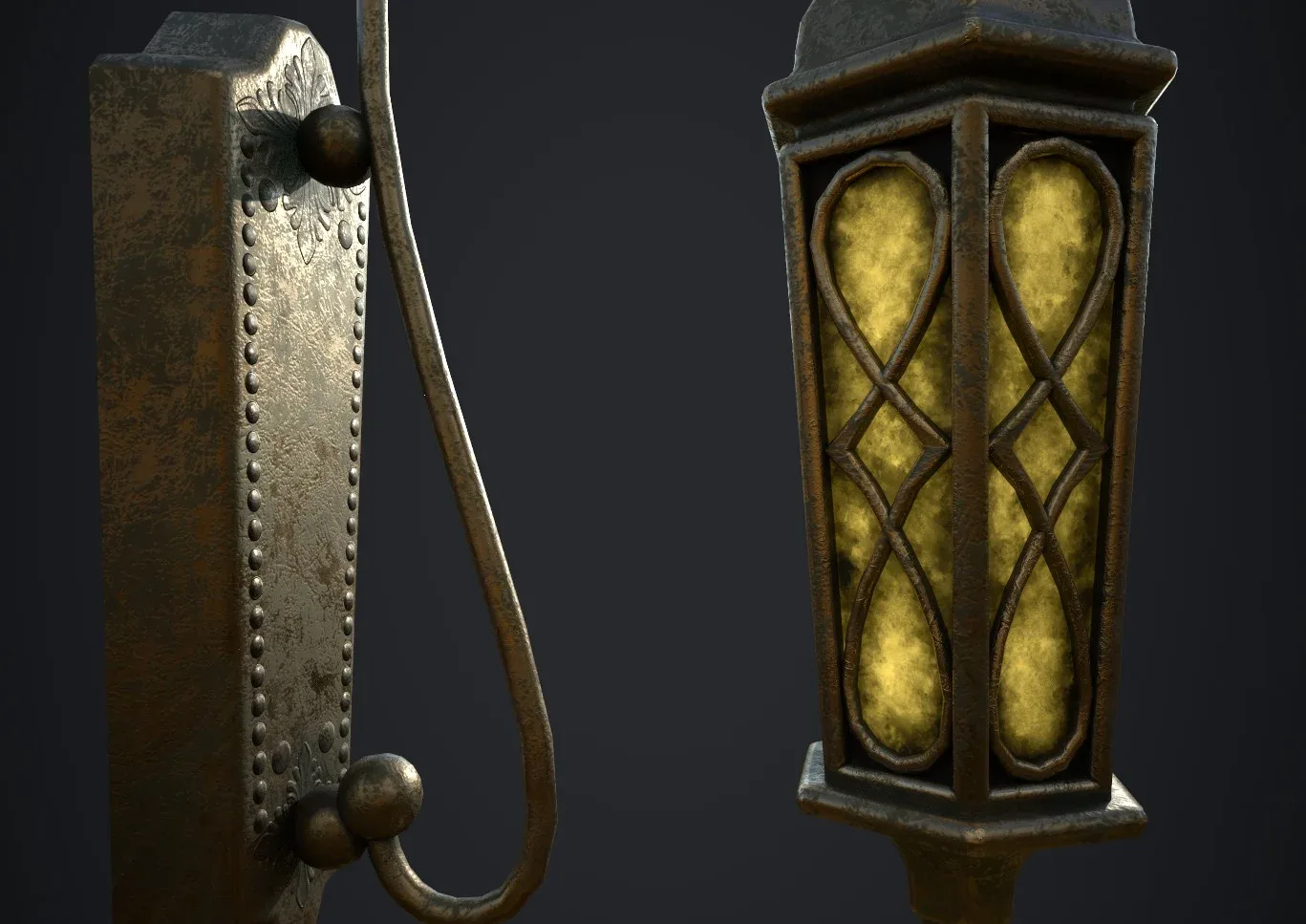 Wall Lamp with 3 Textures and 3 - FlippedNormals