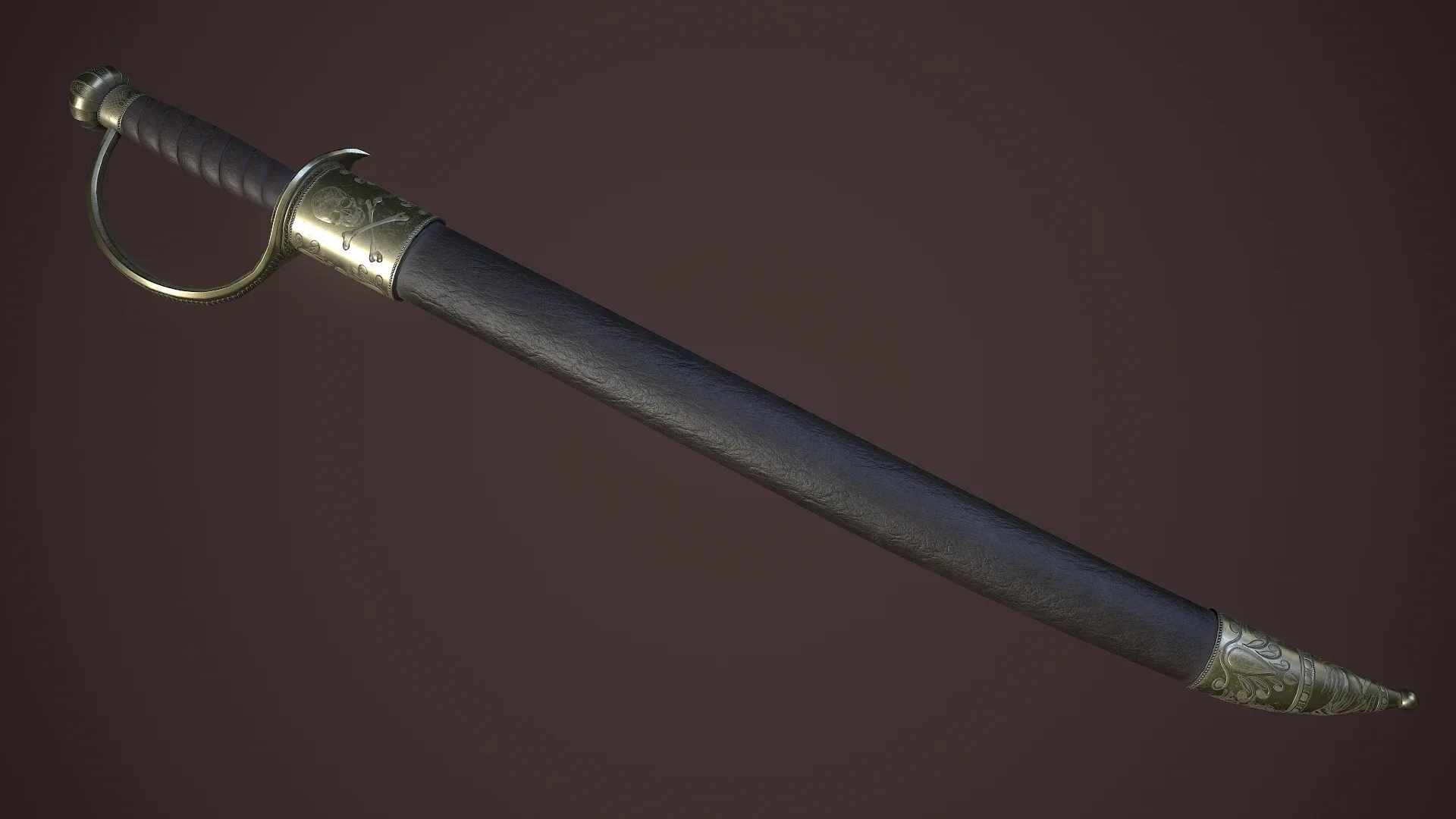 Pirate Cutlass Sword & Sheath - FlippedNormals