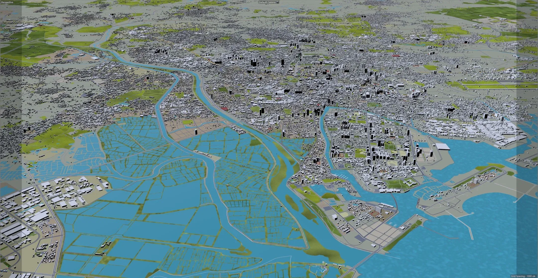 Tainan City Taiwan 3D Model 50km - FlippedNormals