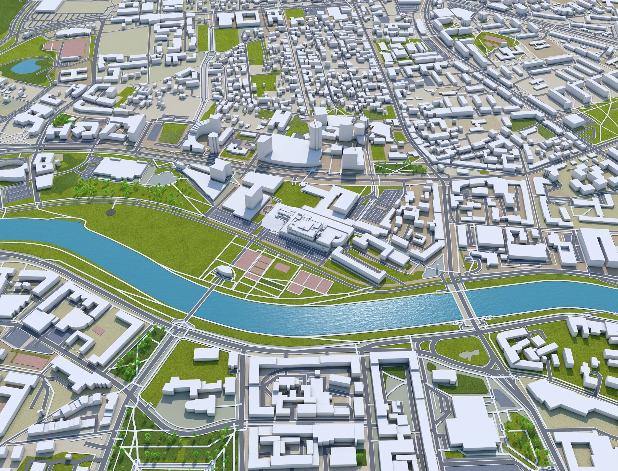 Vilnius City Lithuania 3D Model - FlippedNormals