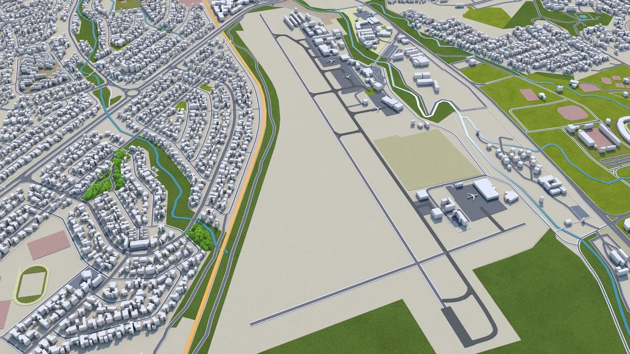 Windhoek City Namibia 3D Model - FlippedNormals