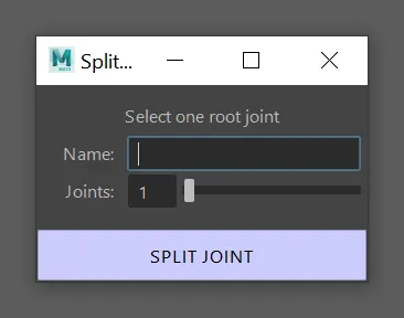 Split Joint - Maya Script - FlippedNormals