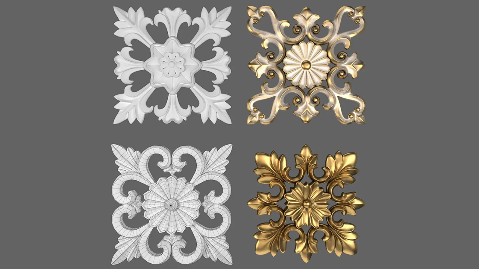 Decorative Wall Rosettes 01 - FlippedNormals