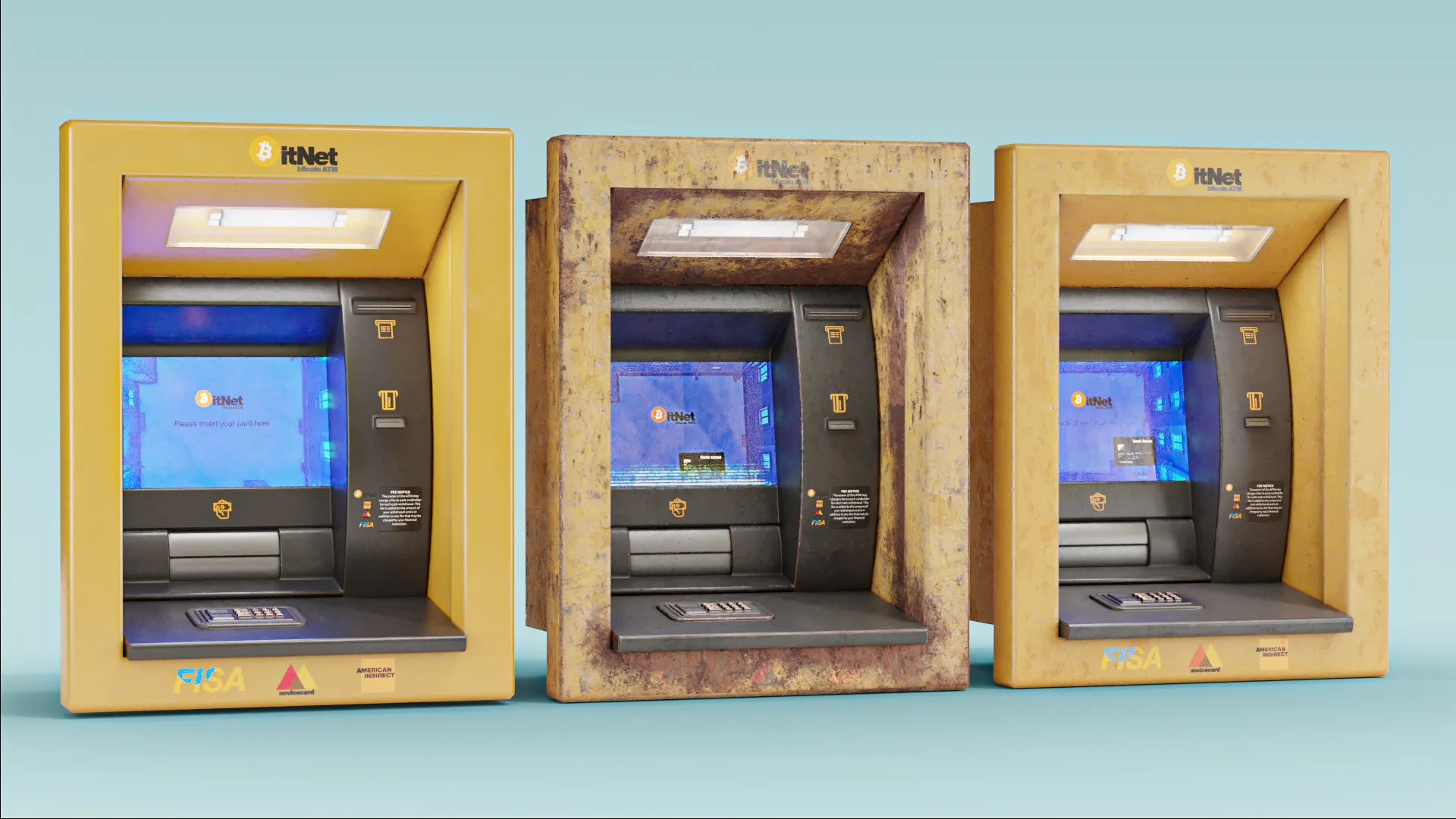 Bitcoin ATMs 3D Model Pack - FlippedNormals