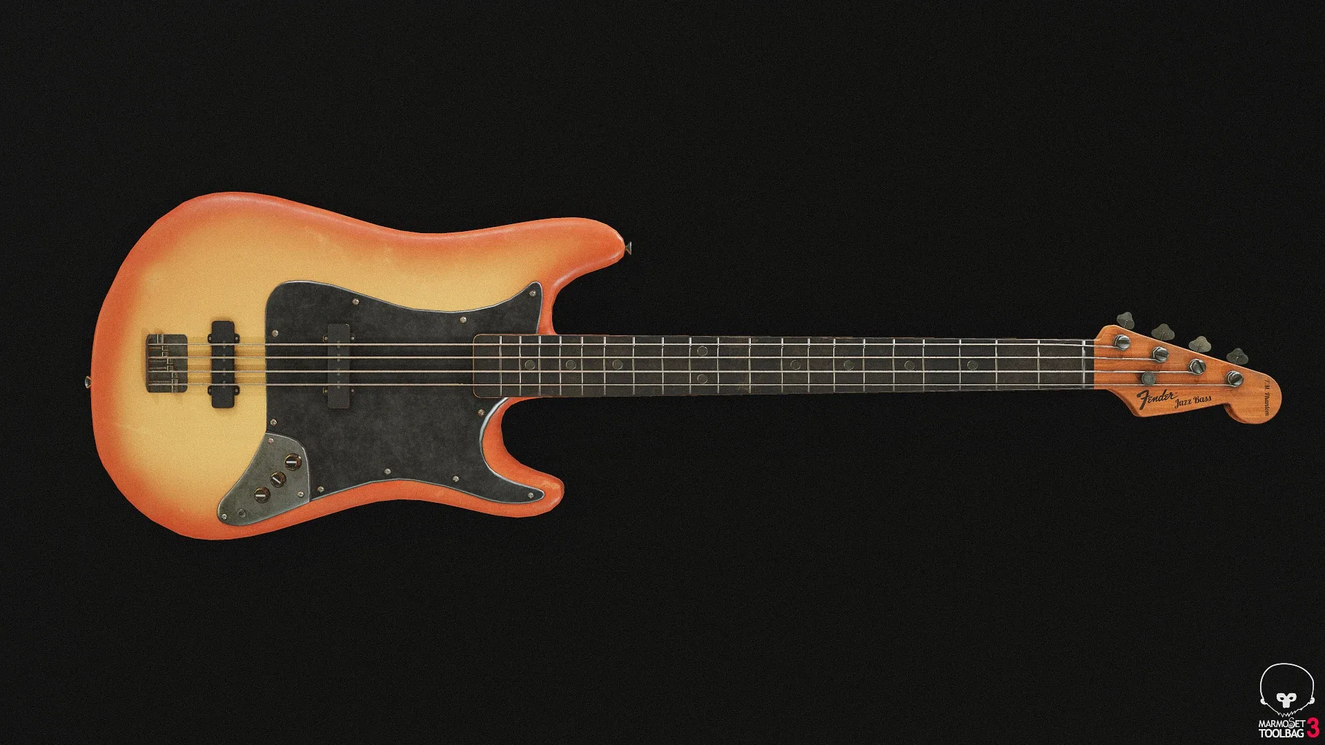Bass Guitar 3D Model - FlippedNormals