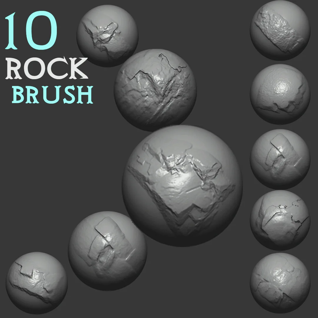 ZBrush - Rock Brushes 1 Volume - FlippedNormals