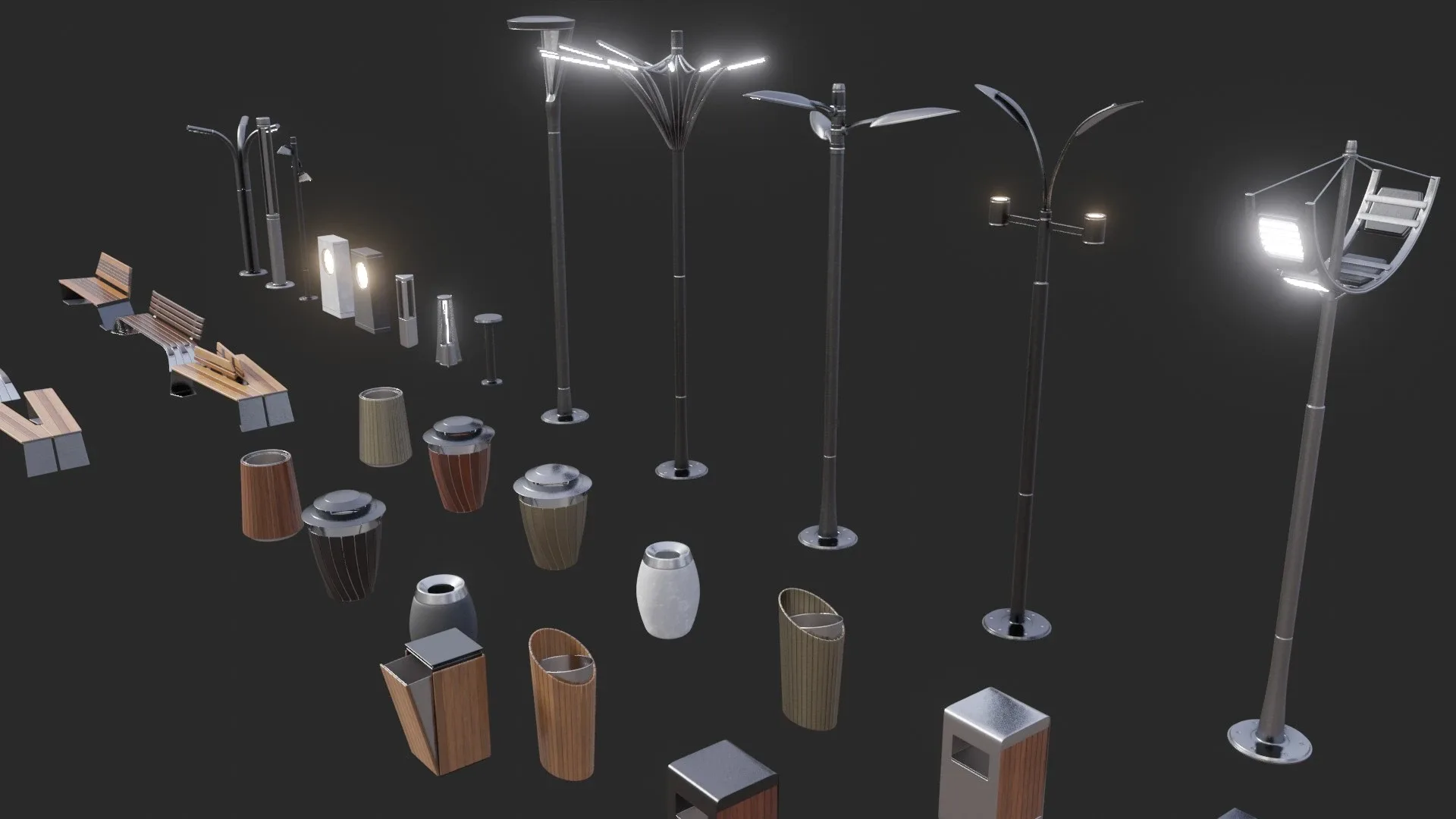 Modern Street Objects 3D Asset - FlippedNormals