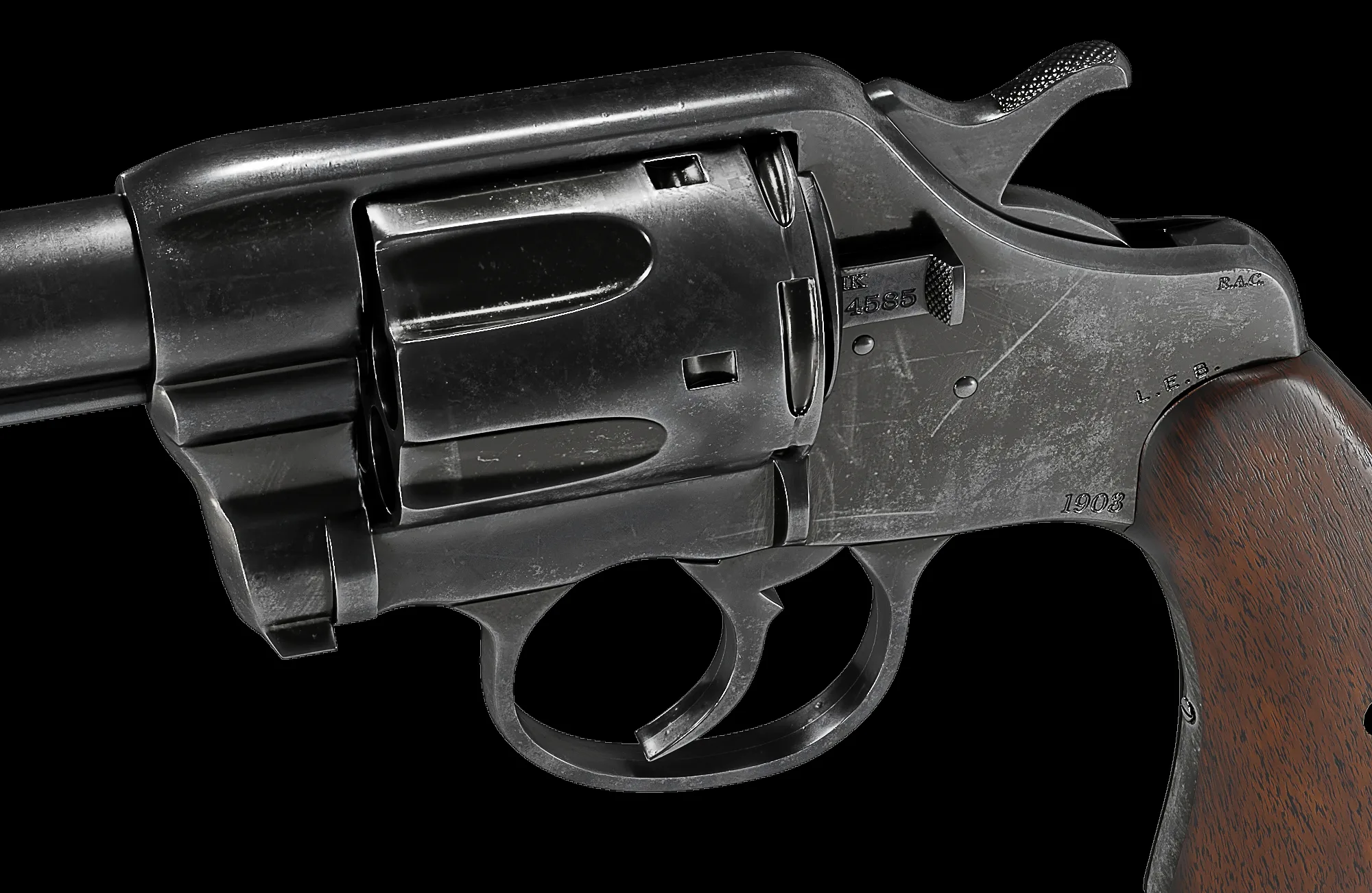 Realistic 3D Model Colt-Revolver-1903 - FlippedNormals