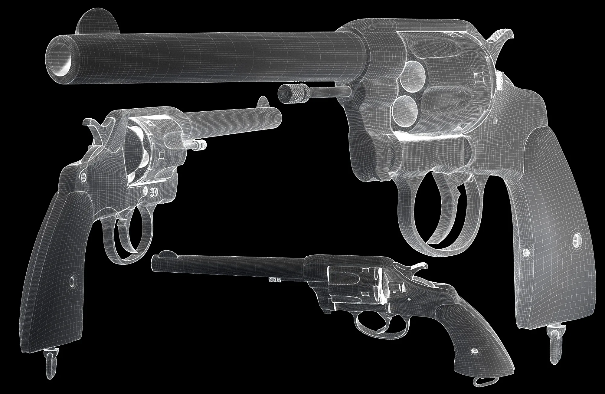 Realistic 3D Model Colt-Revolver-1903 - FlippedNormals