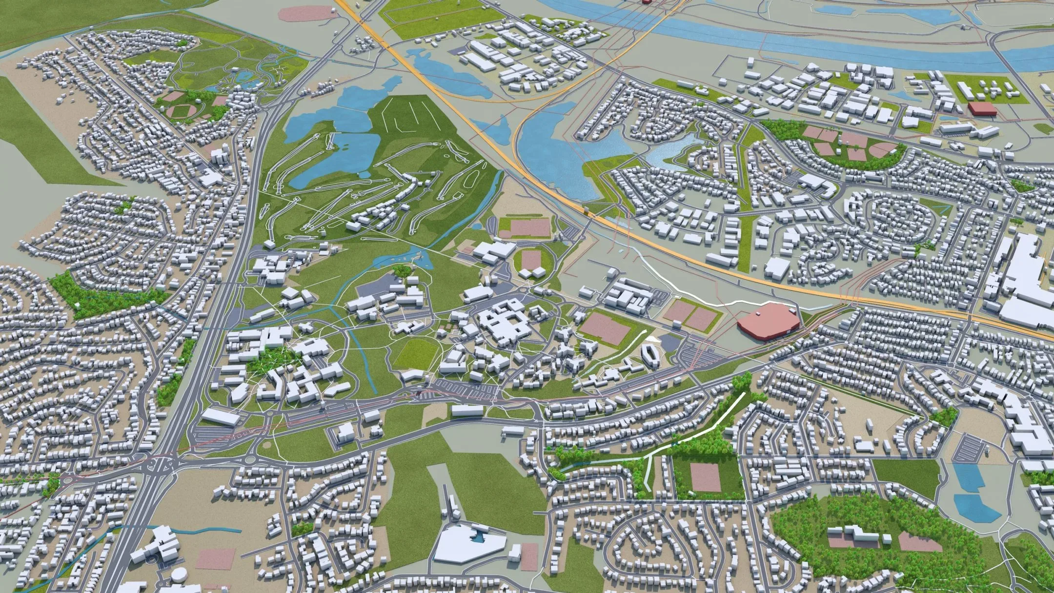 Newcastle city Australia 3d model - FlippedNormals