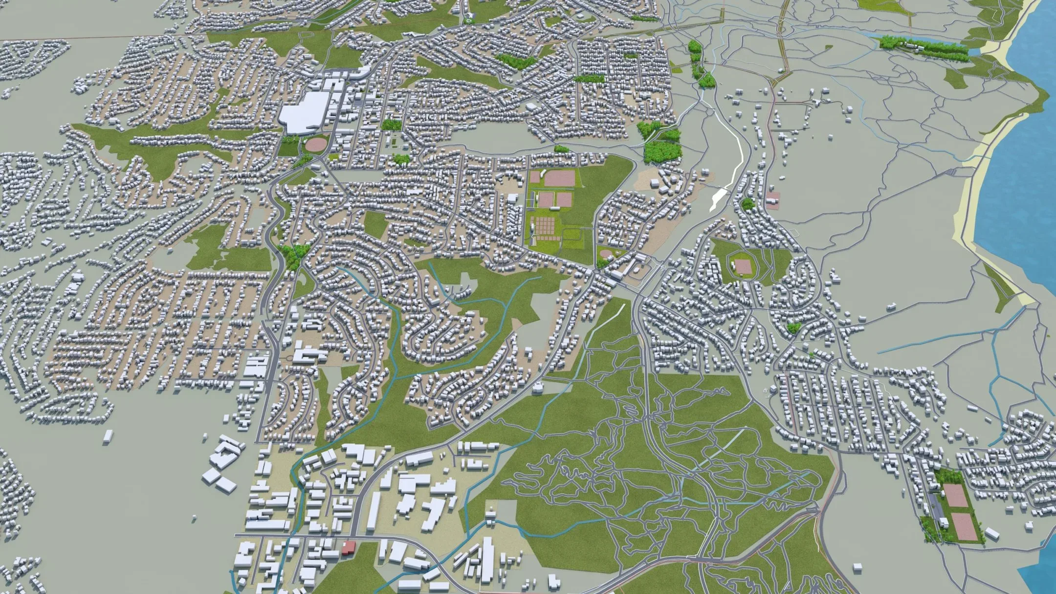 Newcastle city Australia 3d model - FlippedNormals