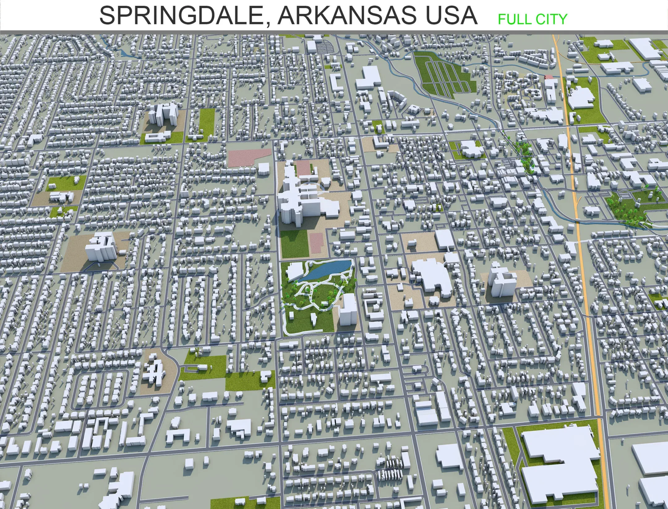 Springdale city Arkansas USA 3d - FlippedNormals