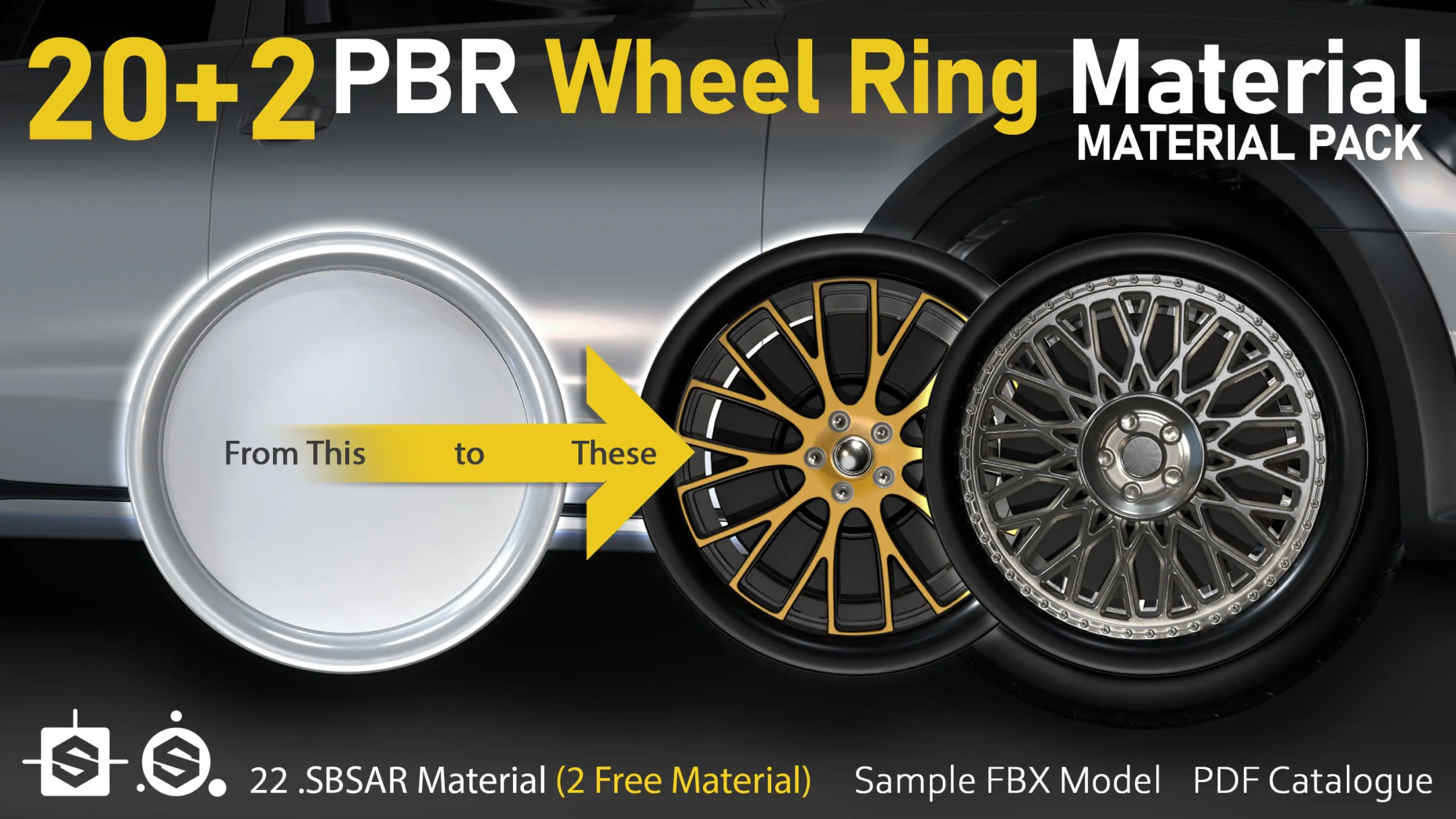 20+2 PBR Wheel Ring Material - FlippedNormals