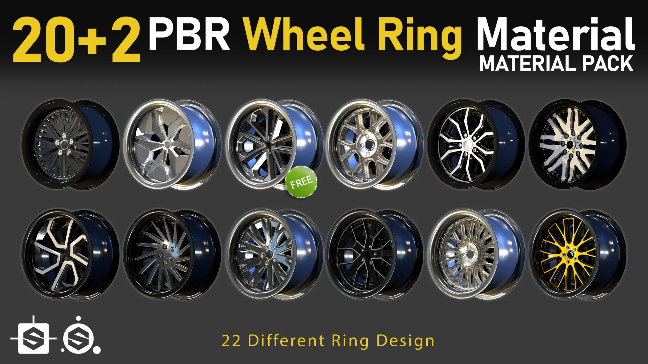 20+2 PBR Wheel Ring Material - FlippedNormals