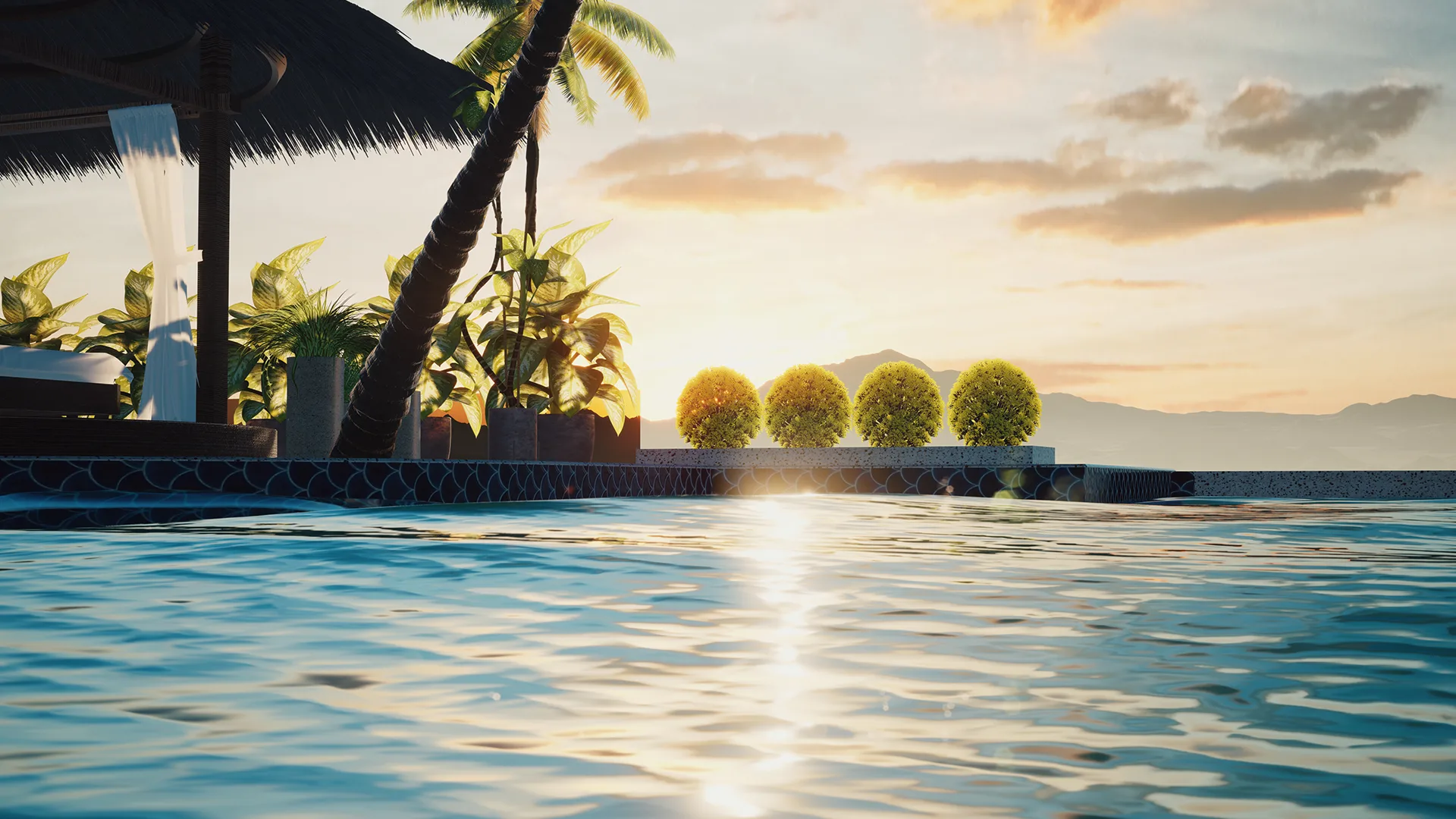 Exterior Beach Resort Scene - UE4 - FlippedNormals