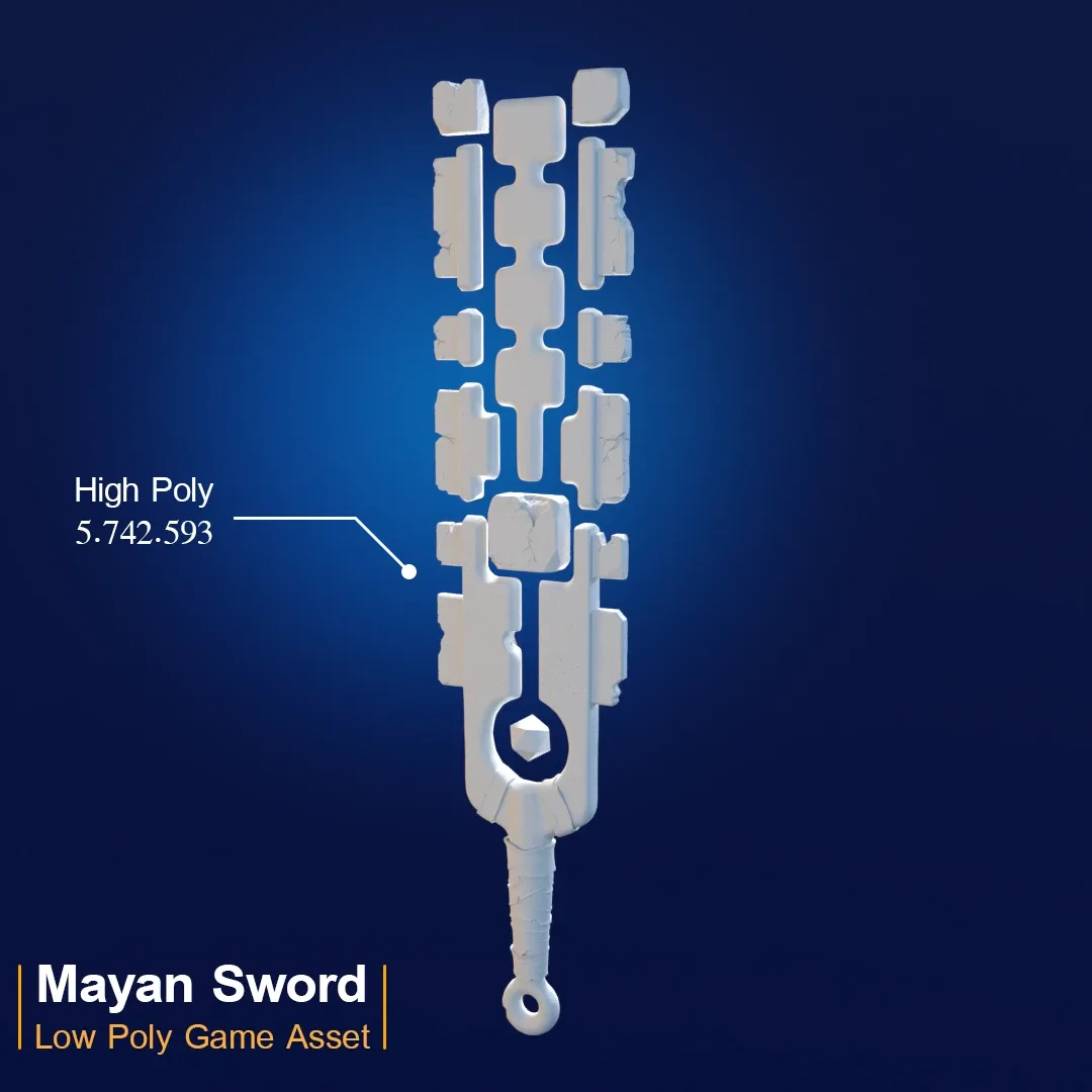 Free Low Poly Mayan Sword - FlippedNormals