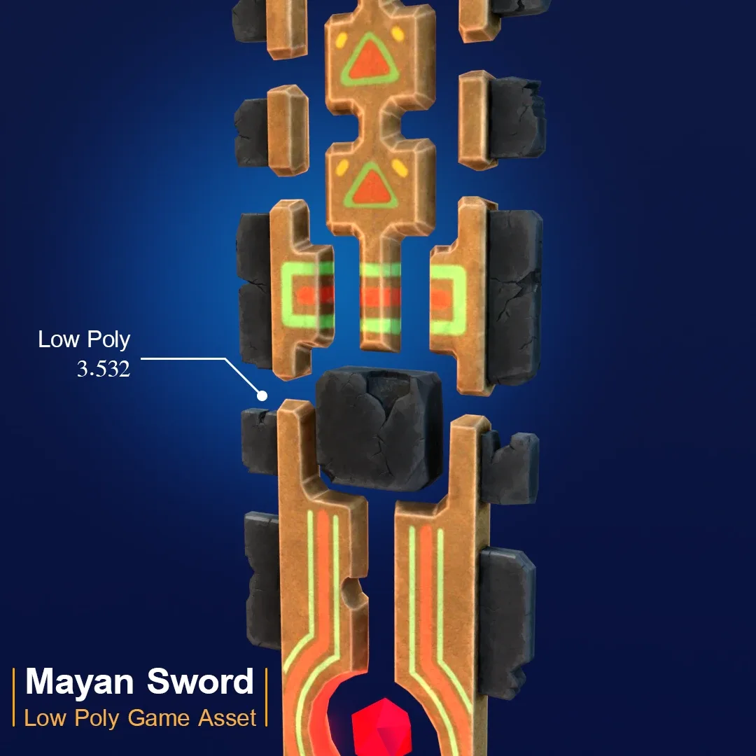 Free Low Poly Mayan Sword - FlippedNormals